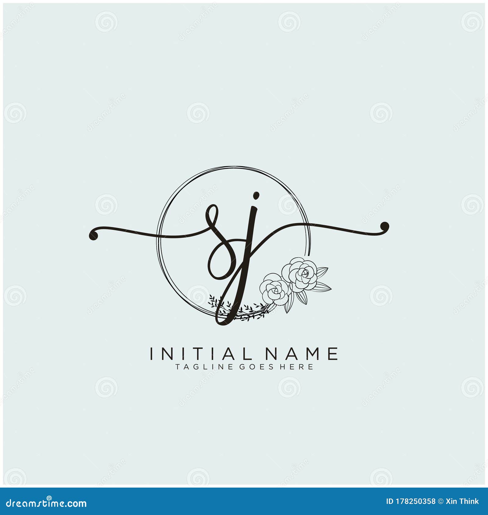SJ Letter Initial Beauty Monogram and Elegant Stock Vector ...