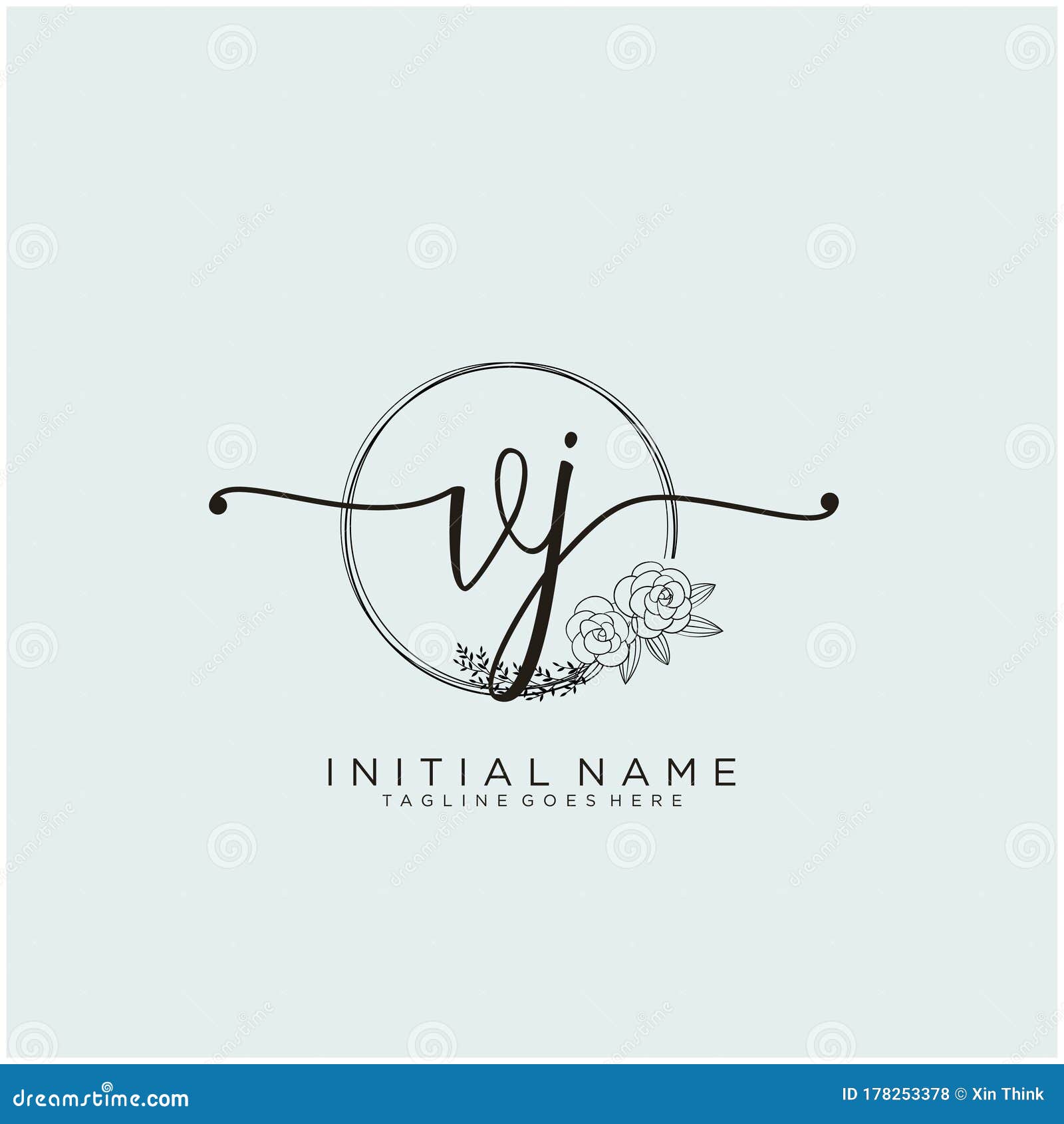 VJ Letter Initial Beauty Monogram and Elegant Stock Vector ...