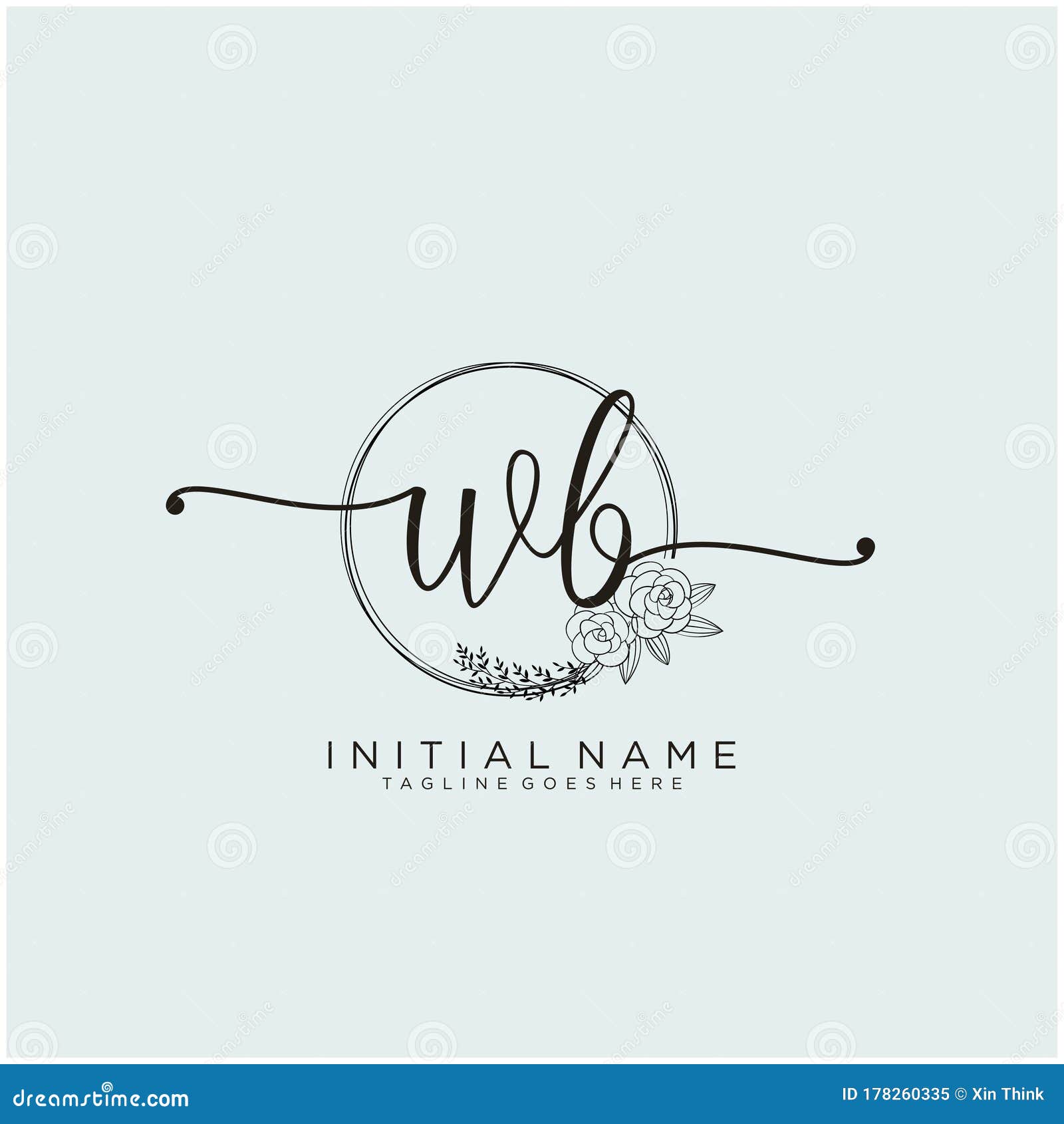 WB Letter Initial Beauty Monogram and Elegant Stock Vector ...