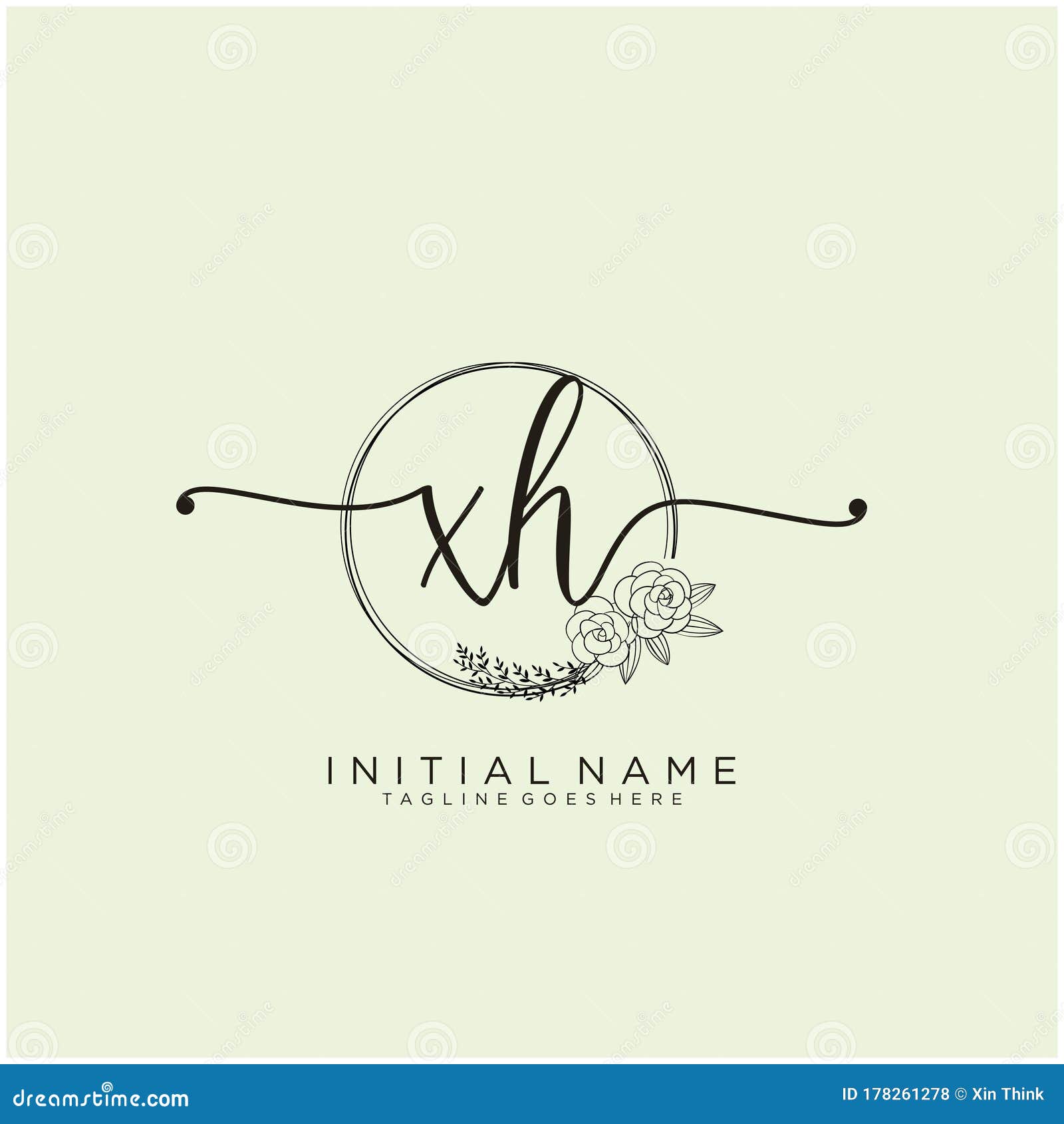 XH Letter Initial Beauty Monogram and Elegant Stock Vector ...