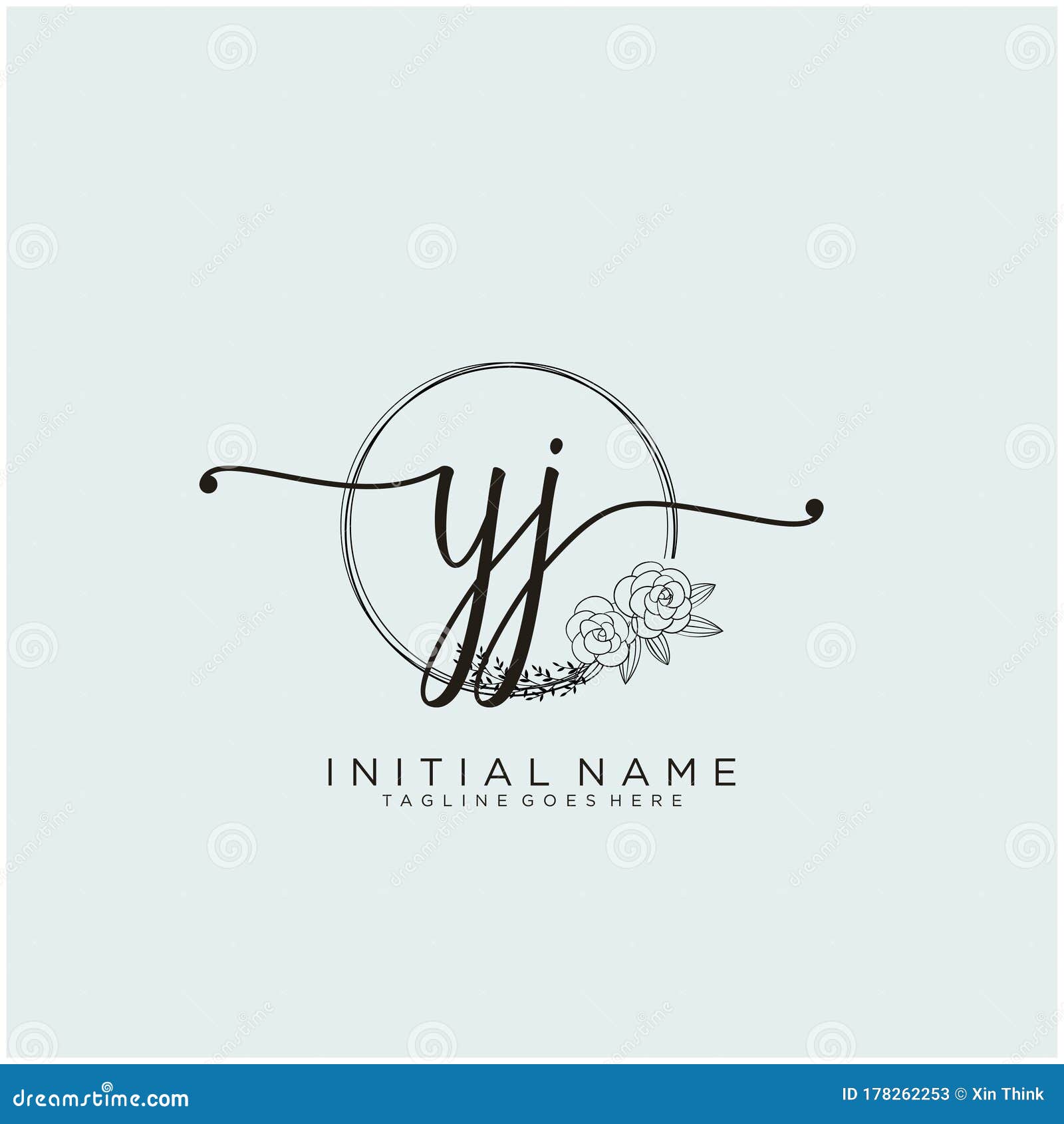 YJ Letter Initial Beauty Monogram and Elegant Stock Vector ...