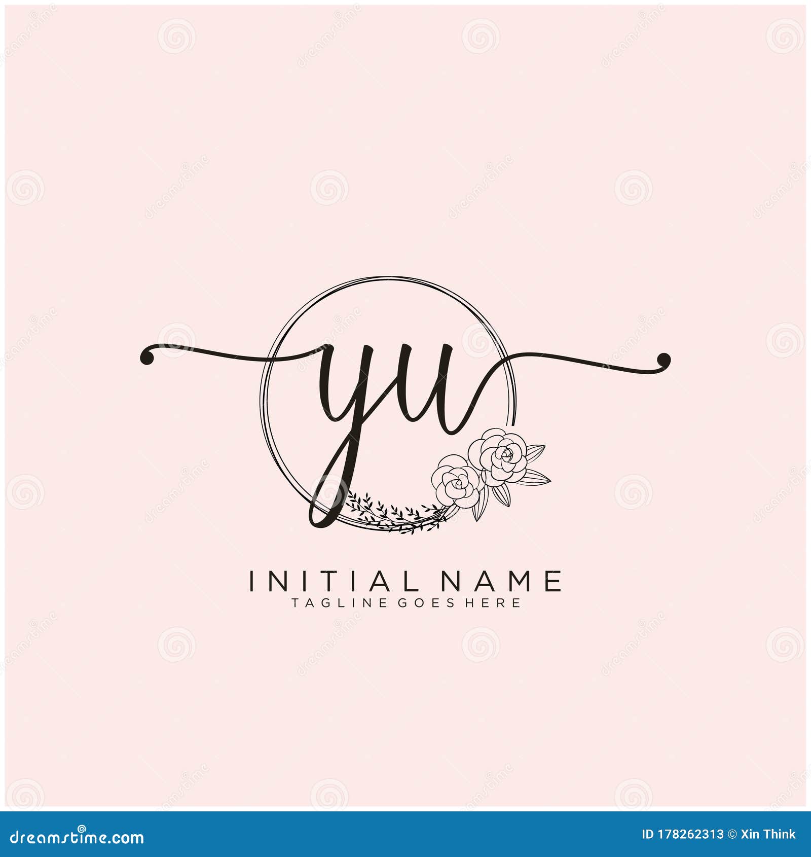 YU Letter Initial Beauty Monogram and Elegant Stock Vector ...