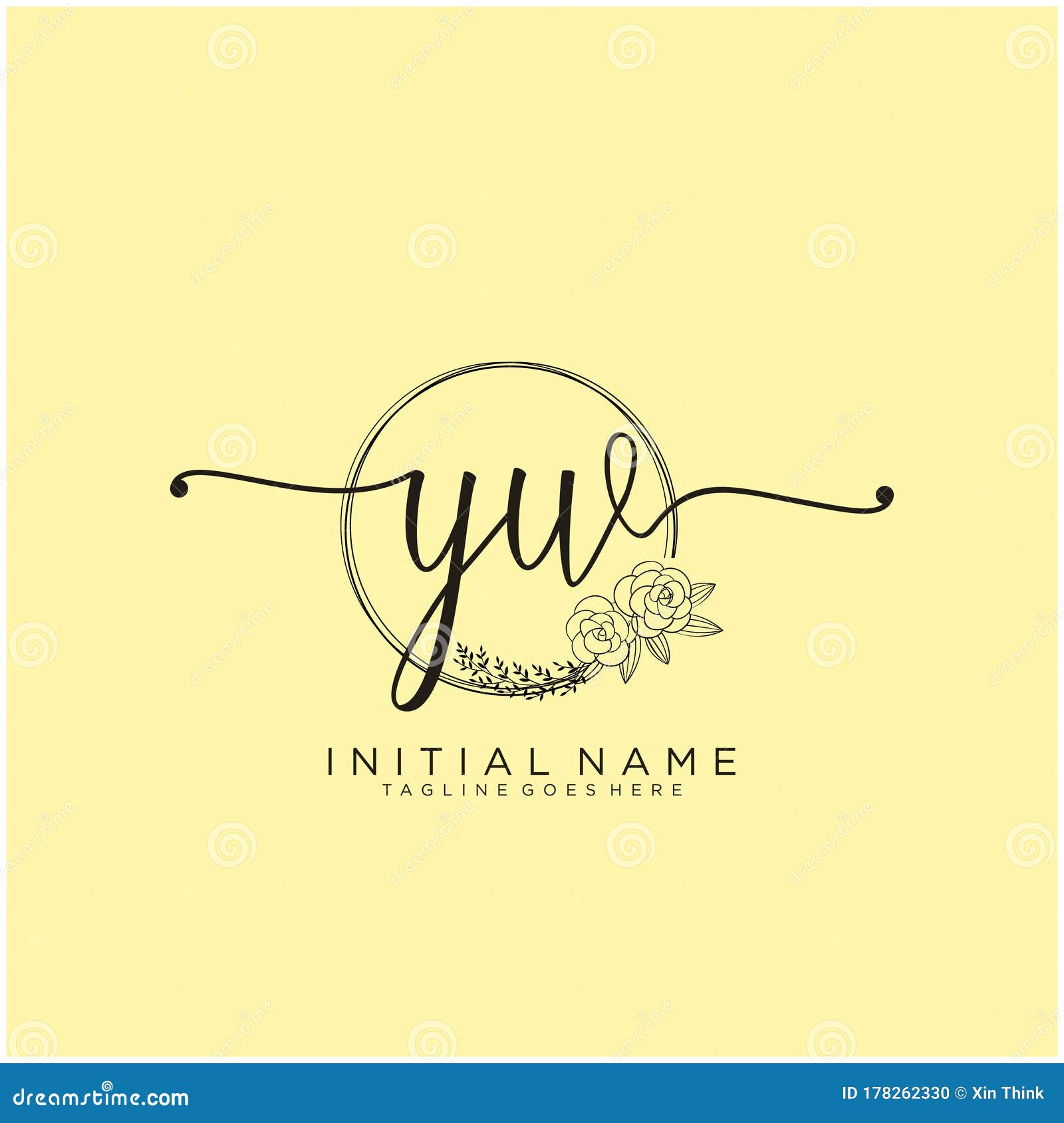 YW Letter Initial Beauty Monogram and Elegant Stock Vector ...