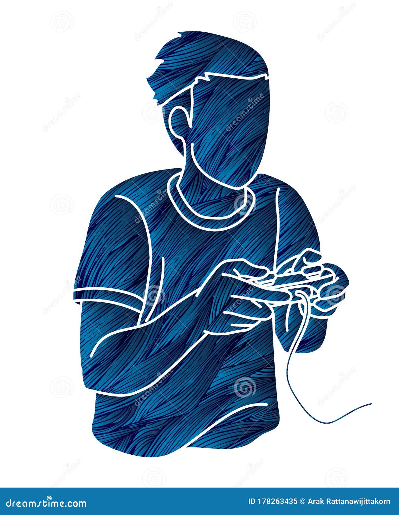 Man Playing Video Games Cartoon Graphic Vector Stock Vector ...