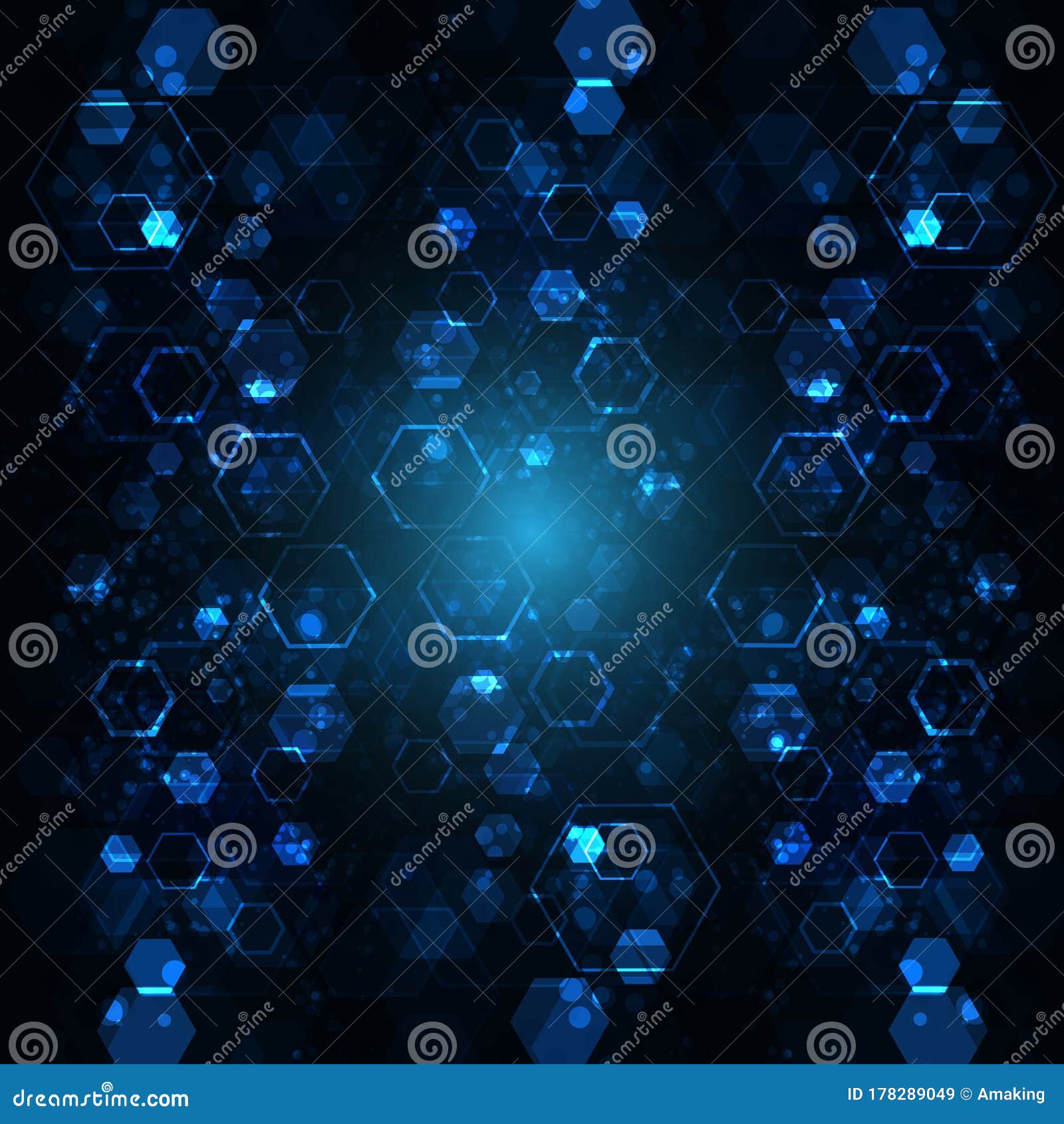 Abstract Futuristic Glowing Hexagons Background, Abstract Art Design ...