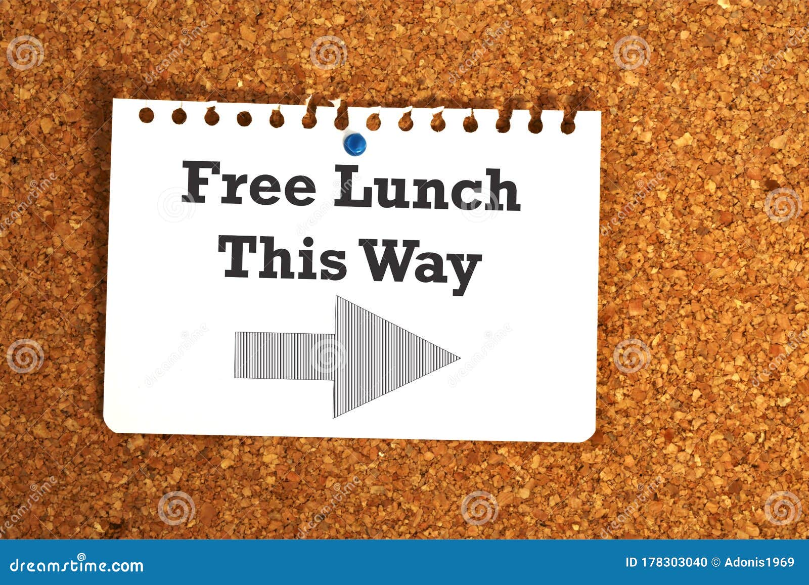 Free Lunch this Way on Paper Stock Photo - Image of notice, break ...