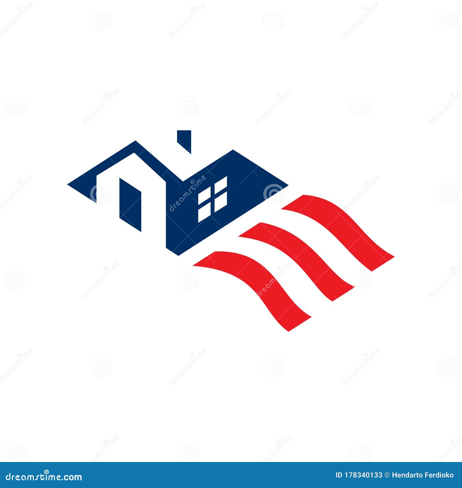 American Flag House or America Home Logo Design Vector Graphic Stock ...