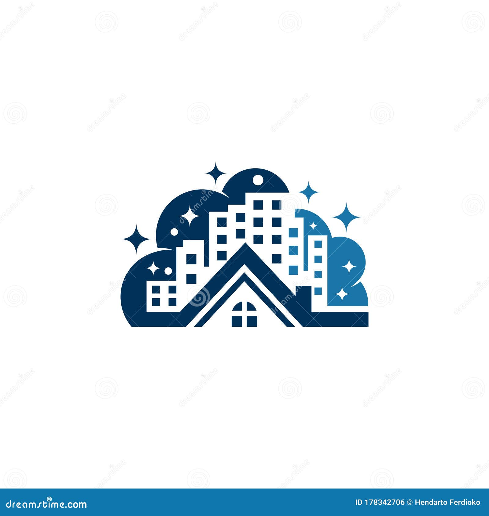 House Building Cleaning Logo Design Vector Stock Vector - Illustration ...