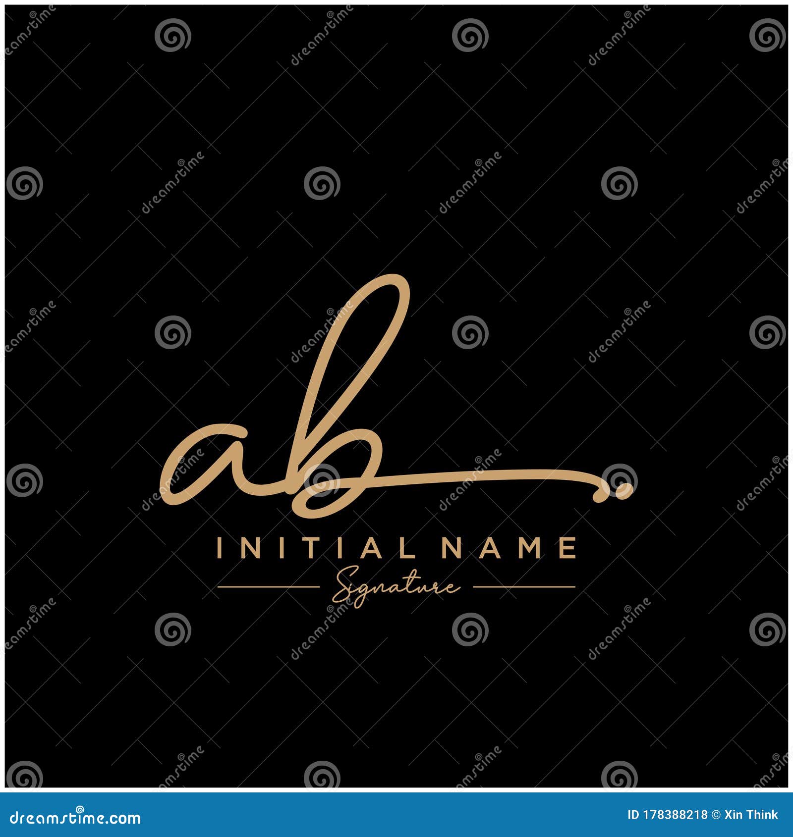 Letter AB Signature Logo Template Vector Stock Vector - Illustration of ...