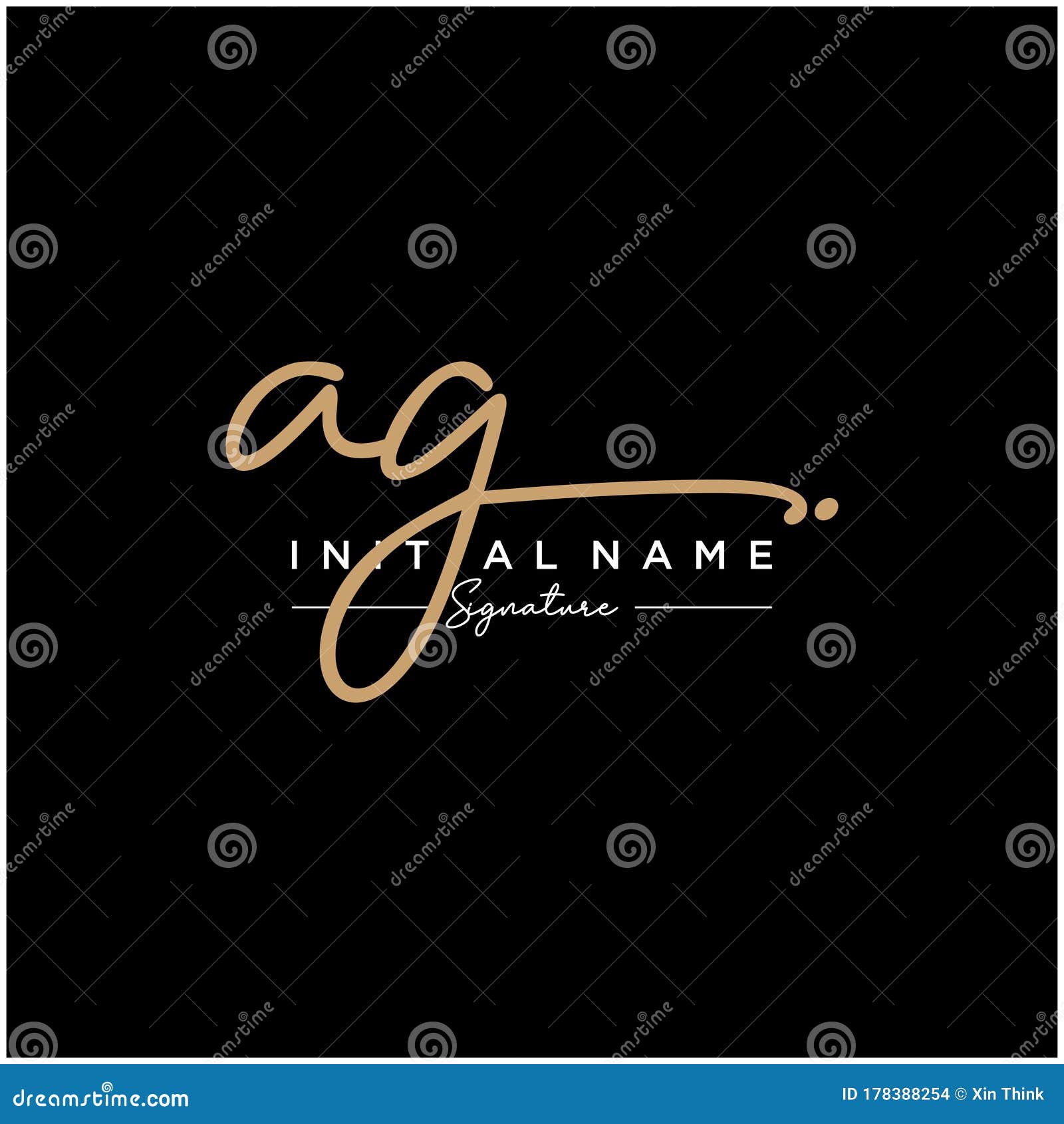 Letter AG Signature Logo Template Vector Stock Vector - Illustration of ...