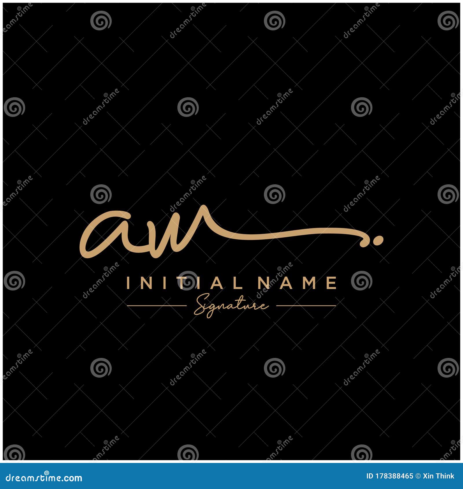 Letter AW Signature Logo Template Vector Stock Vector - Illustration of ...