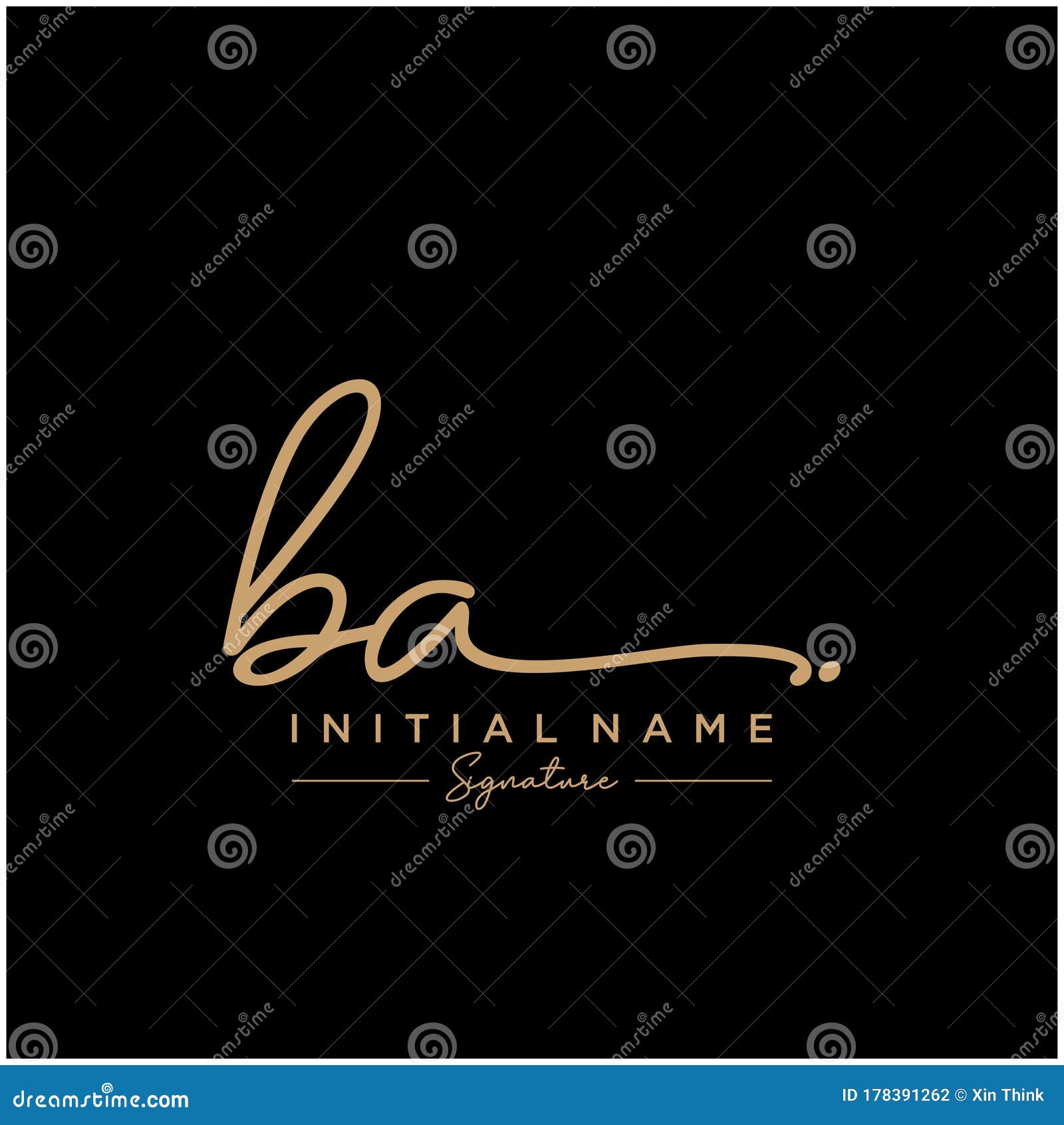 Letter BA Signature Logo Template Vector Stock Illustration ...