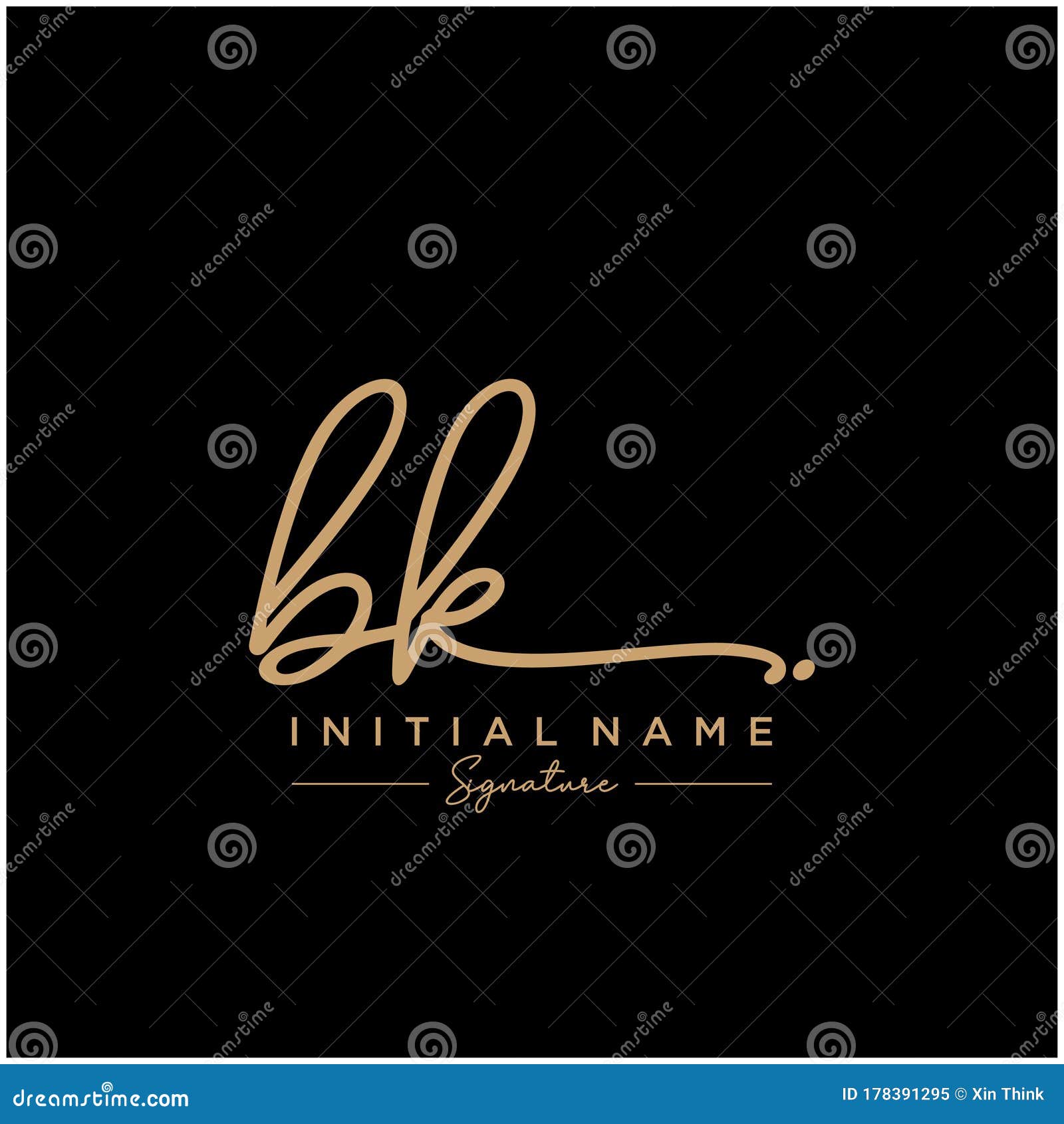 Letter BK Signature Logo Template Vector Stock Illustration ...