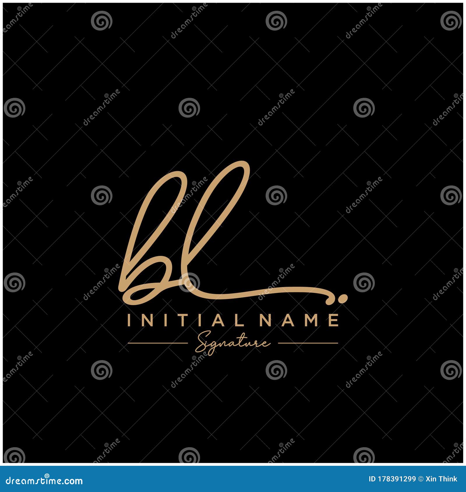 Letter BL Signature Logo Template Vector Stock Illustration ...