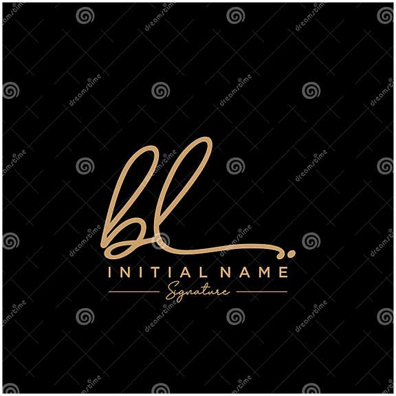 Letter BL Signature Logo Template Vector Stock Illustration ...