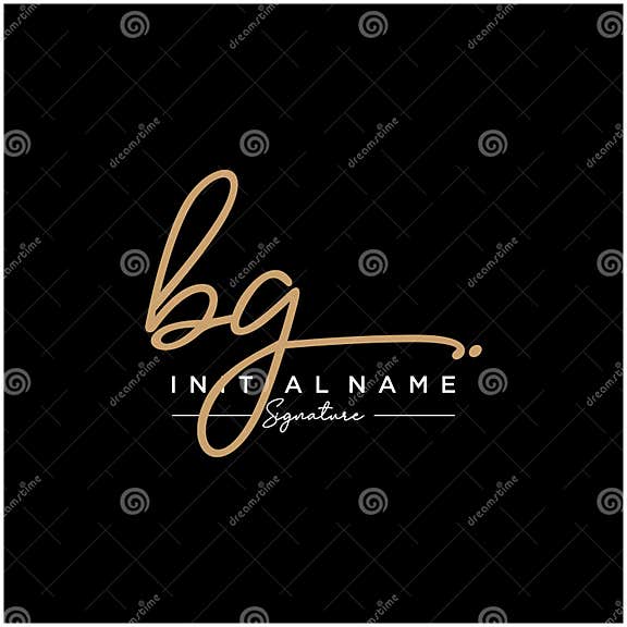 Letter BG Signature Logo Template Vector Stock Illustration ...