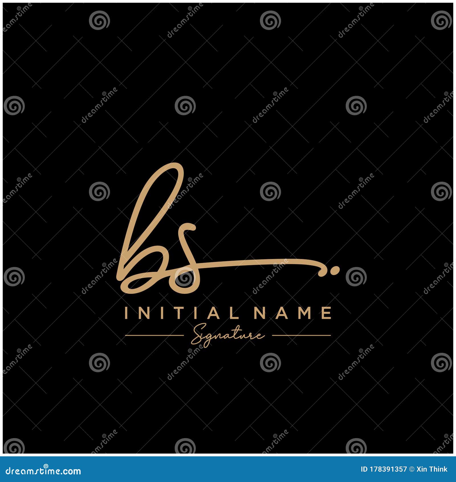 Letter BS Signature Logo Template Vector Stock Illustration ...