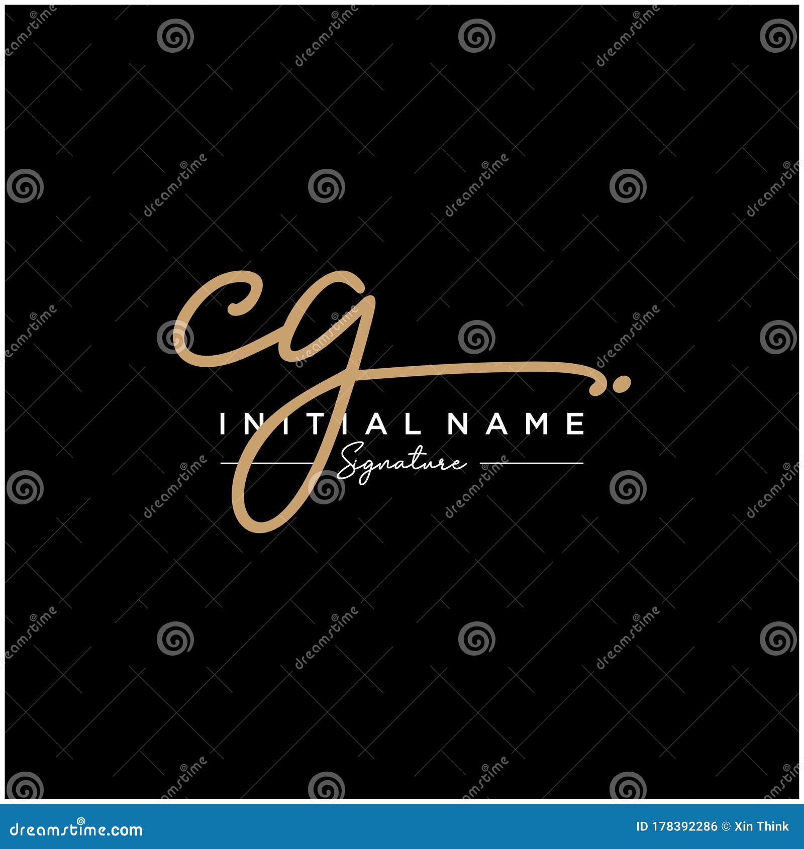 Letter CG Signature Logo Template Vector Stock Illustration ...