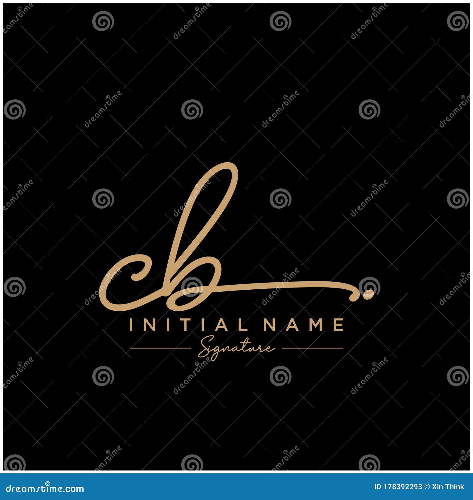 Letter CB Signature Logo Template Vector Stock Illustration ...
