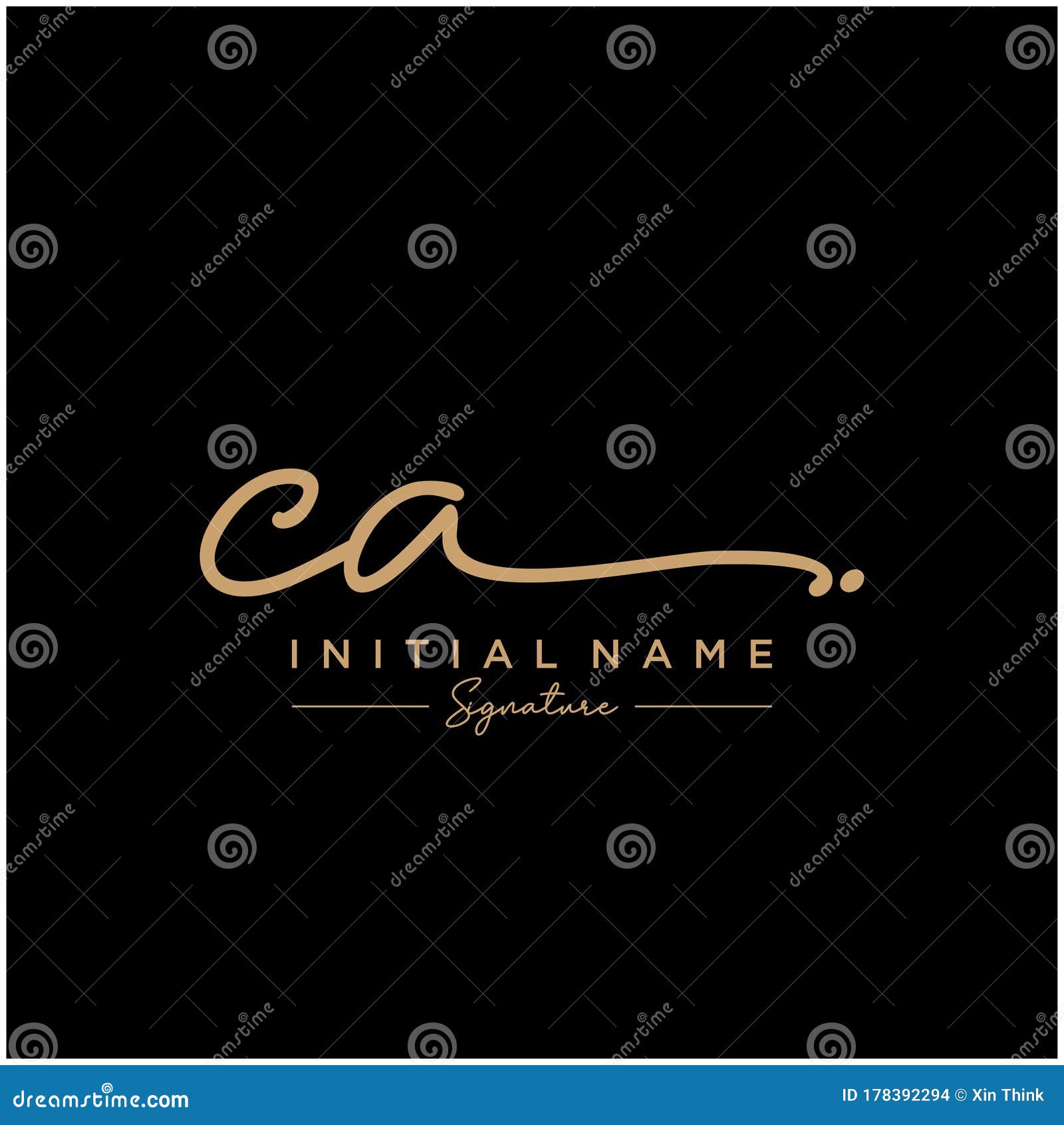 Letter CA Signature Logo Template Vector Stock Illustration ...