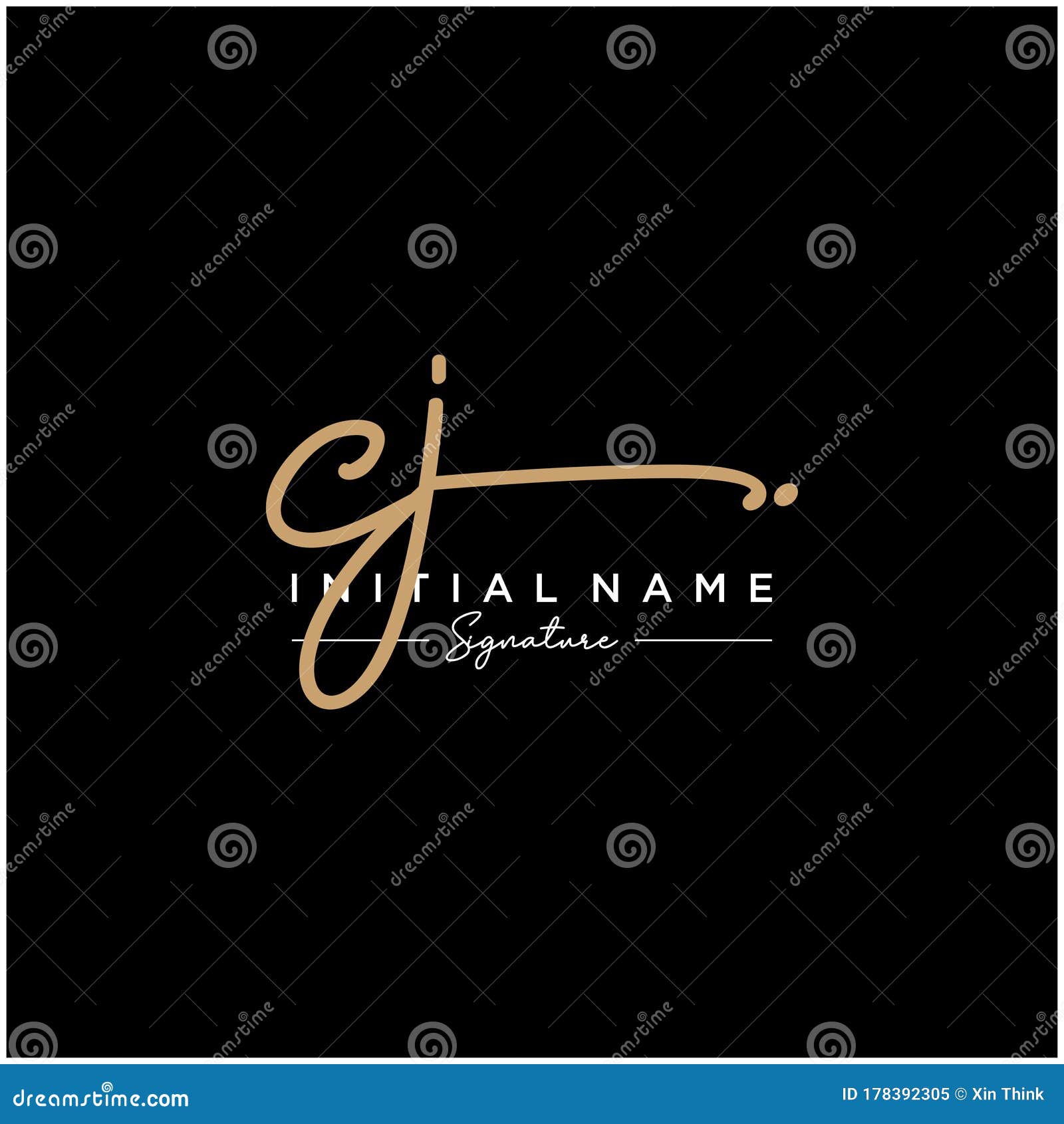 Letter CJ Signature Logo Template Vector Stock Illustration ...