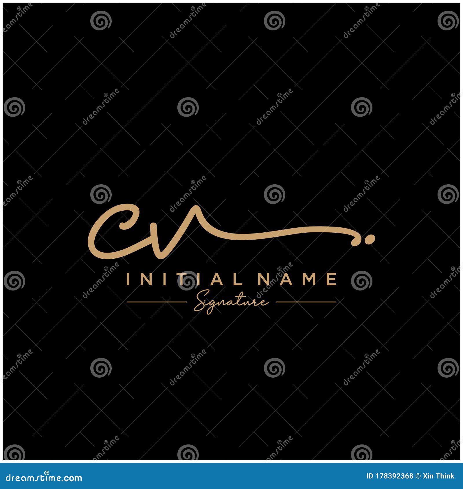 Letter CV Signature Logo Template Vector Stock Illustration ...