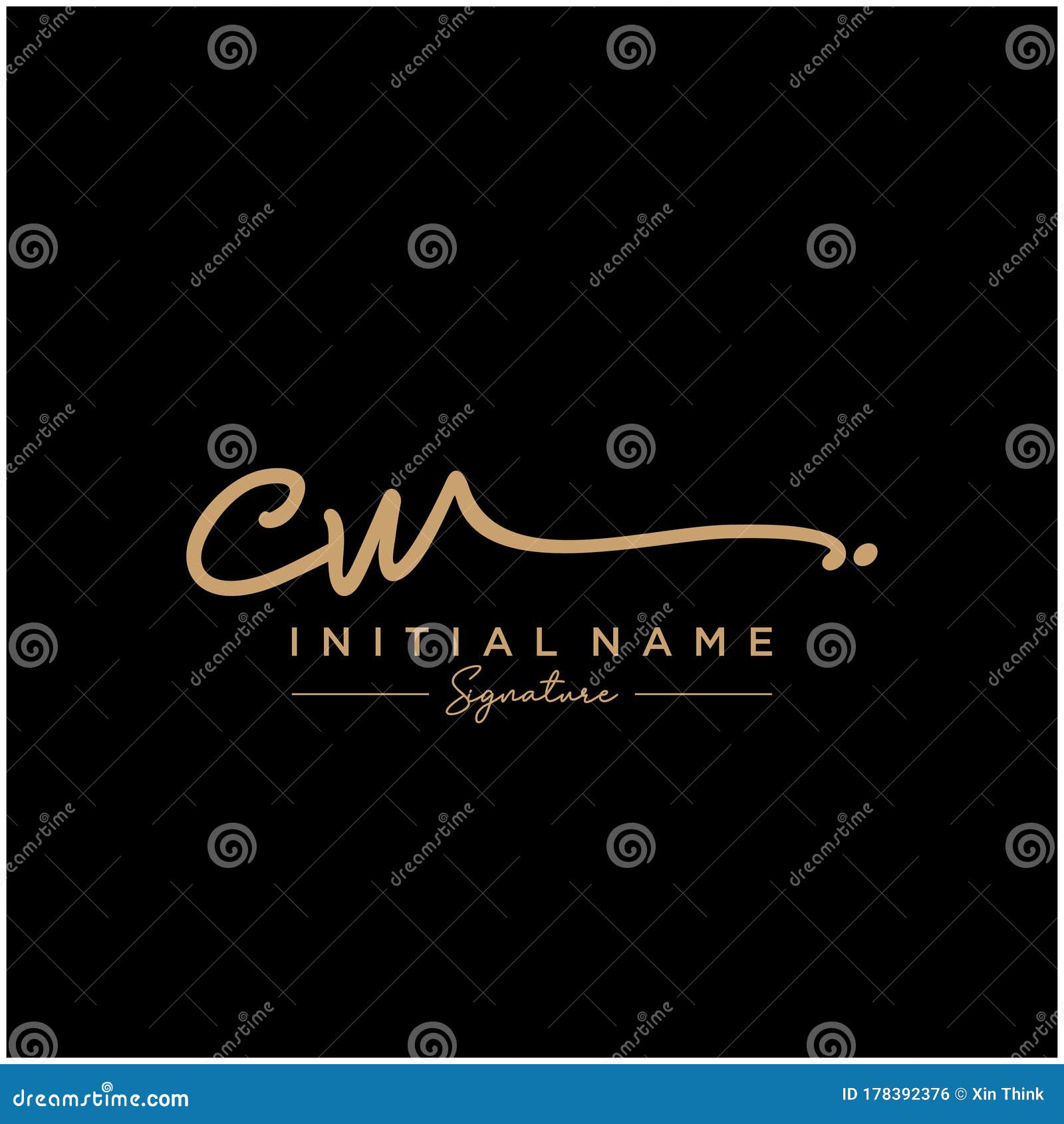 Letter CW Signature Logo Template Vector Stock Illustration ...