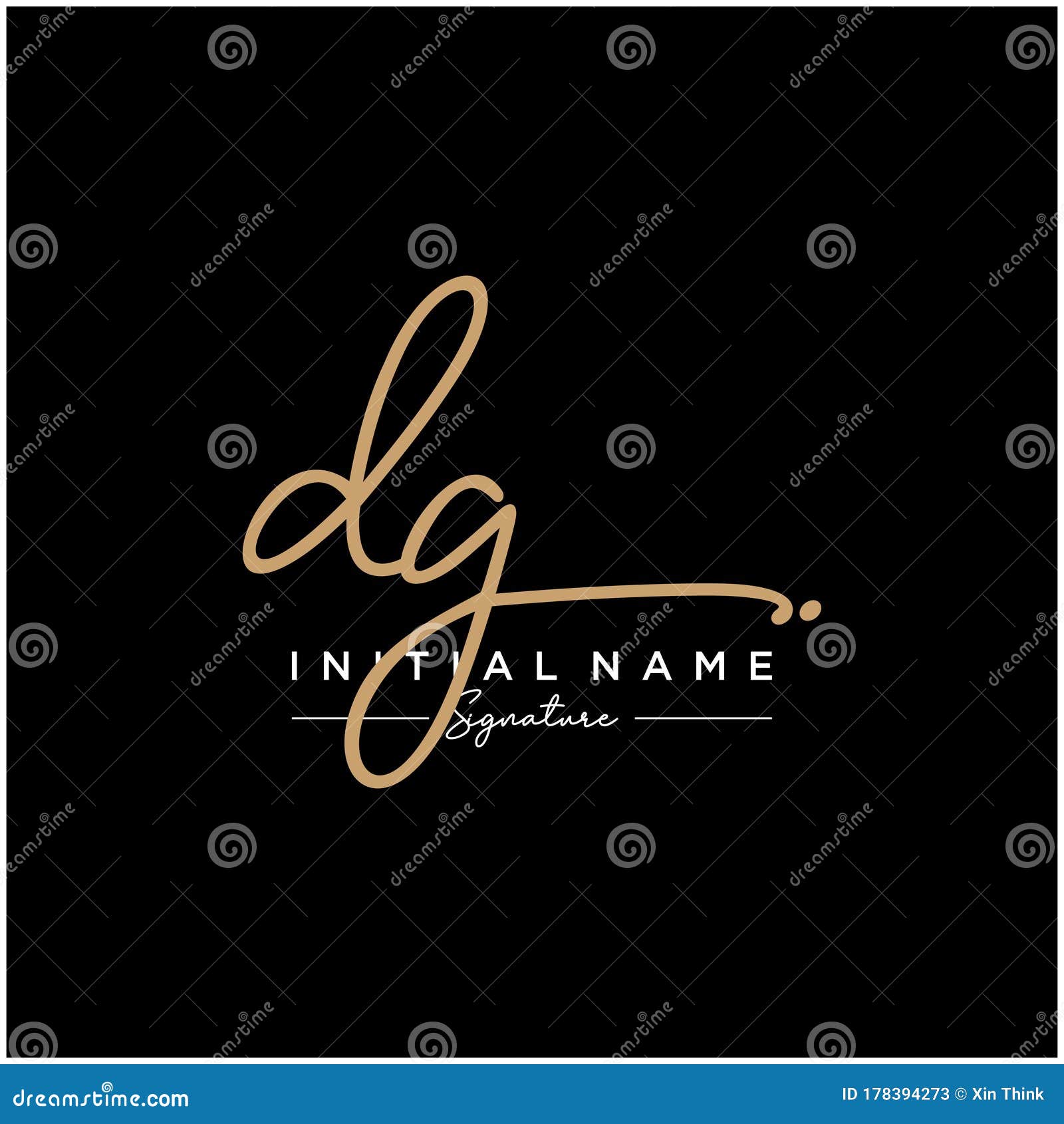 Letter DG Signature Logo Template Vector Stock Illustration ...