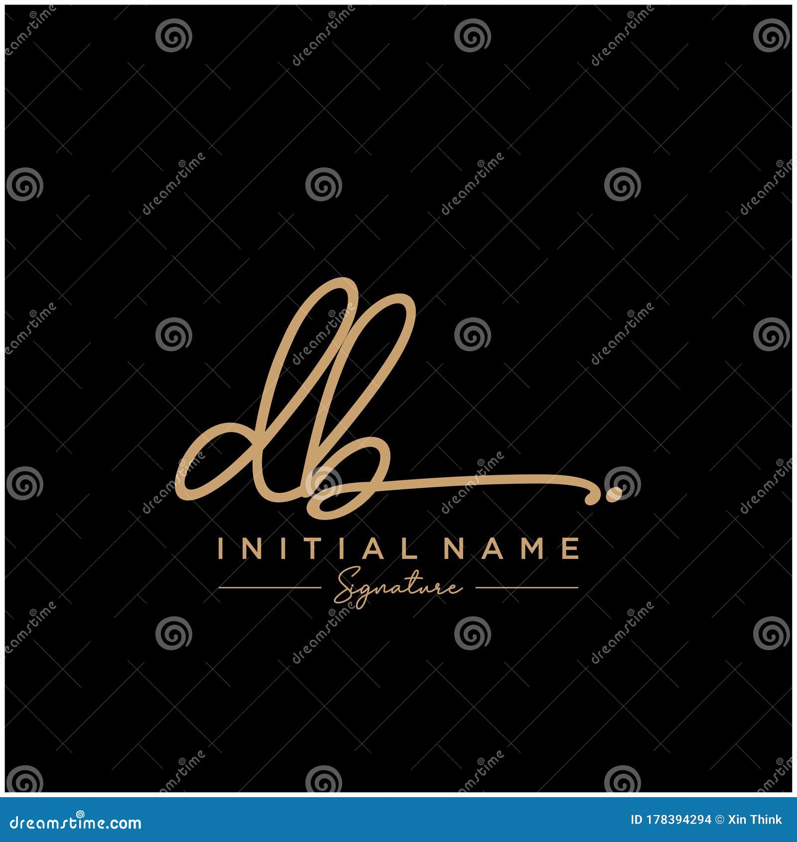 Letter DB Signature Logo Template Vector Stock Illustration ...