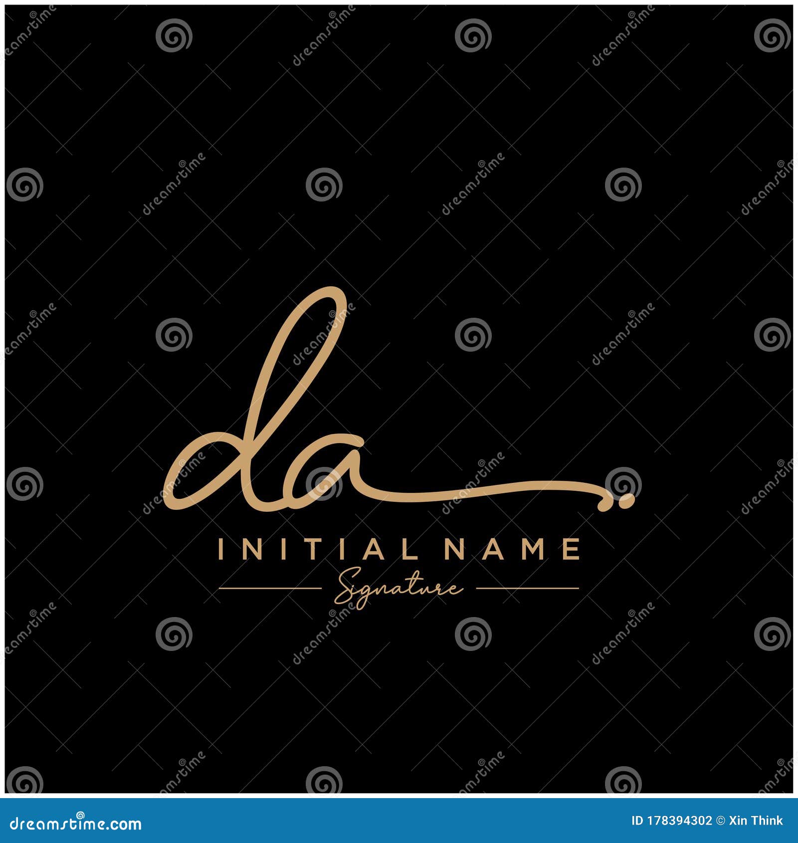 Letter DA Signature Logo Template Vector Stock Illustration ...