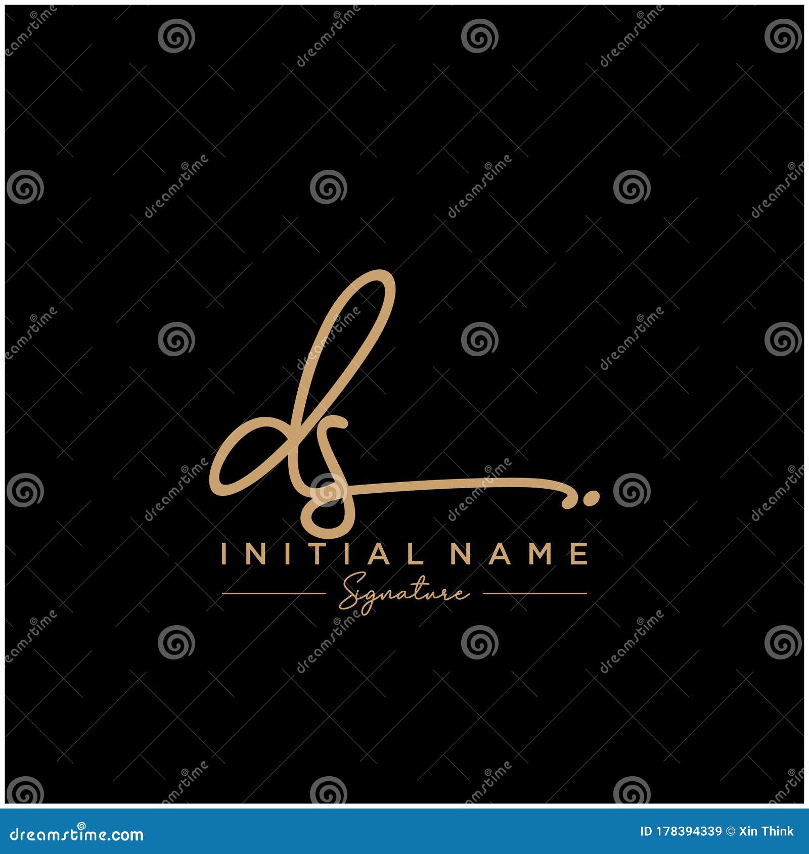 Letter DS Signature Logo Template Vector Stock Illustration ...