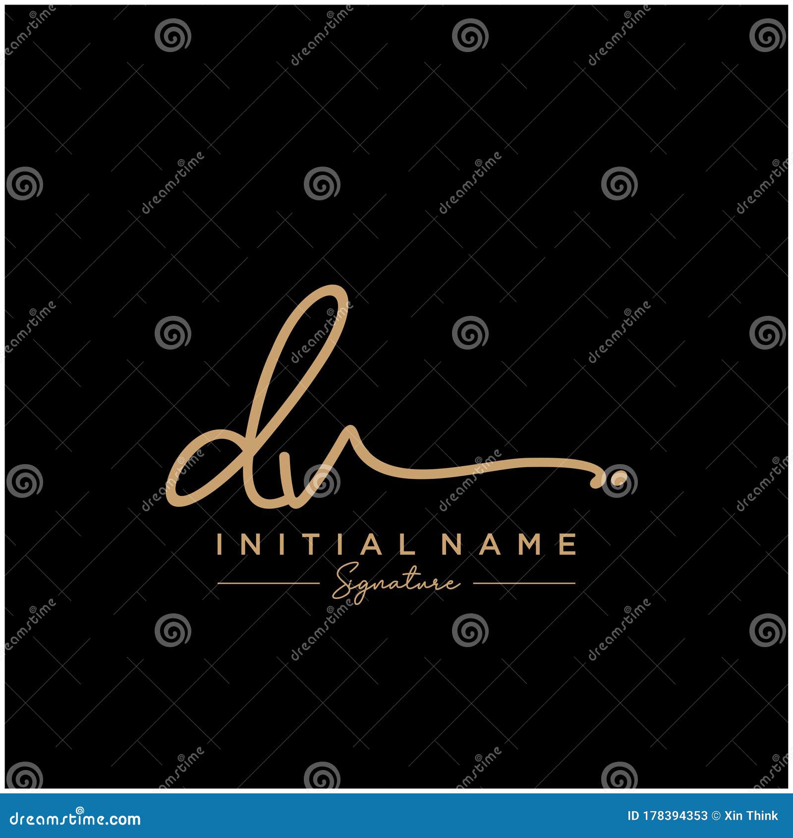 Letter DV Signature Logo Template Vector Stock Illustration ...