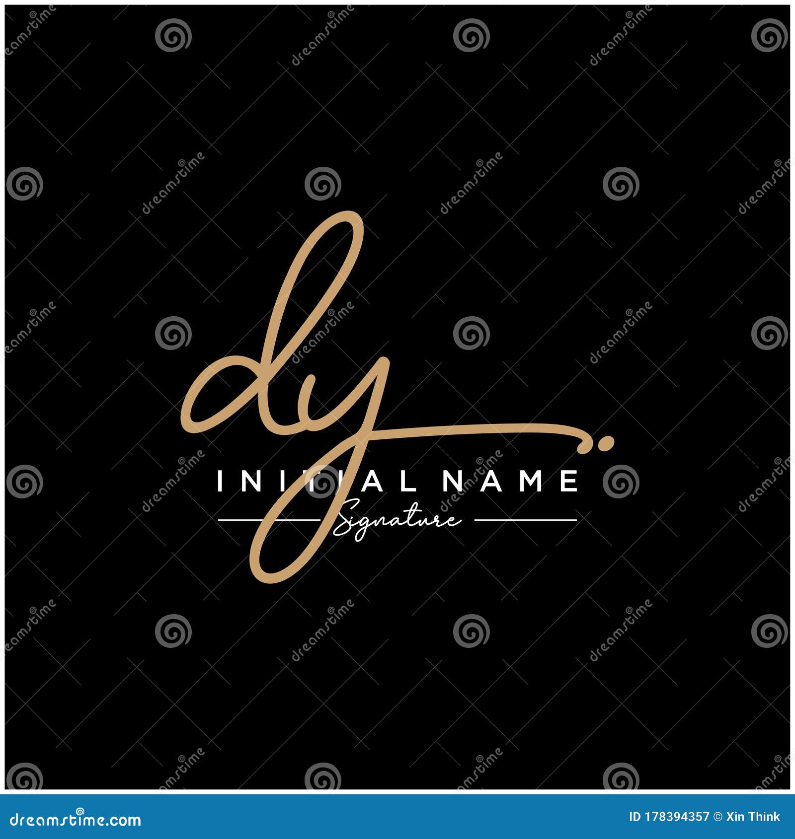 Letter DY Signature Logo Template Vector Stock Illustration ...