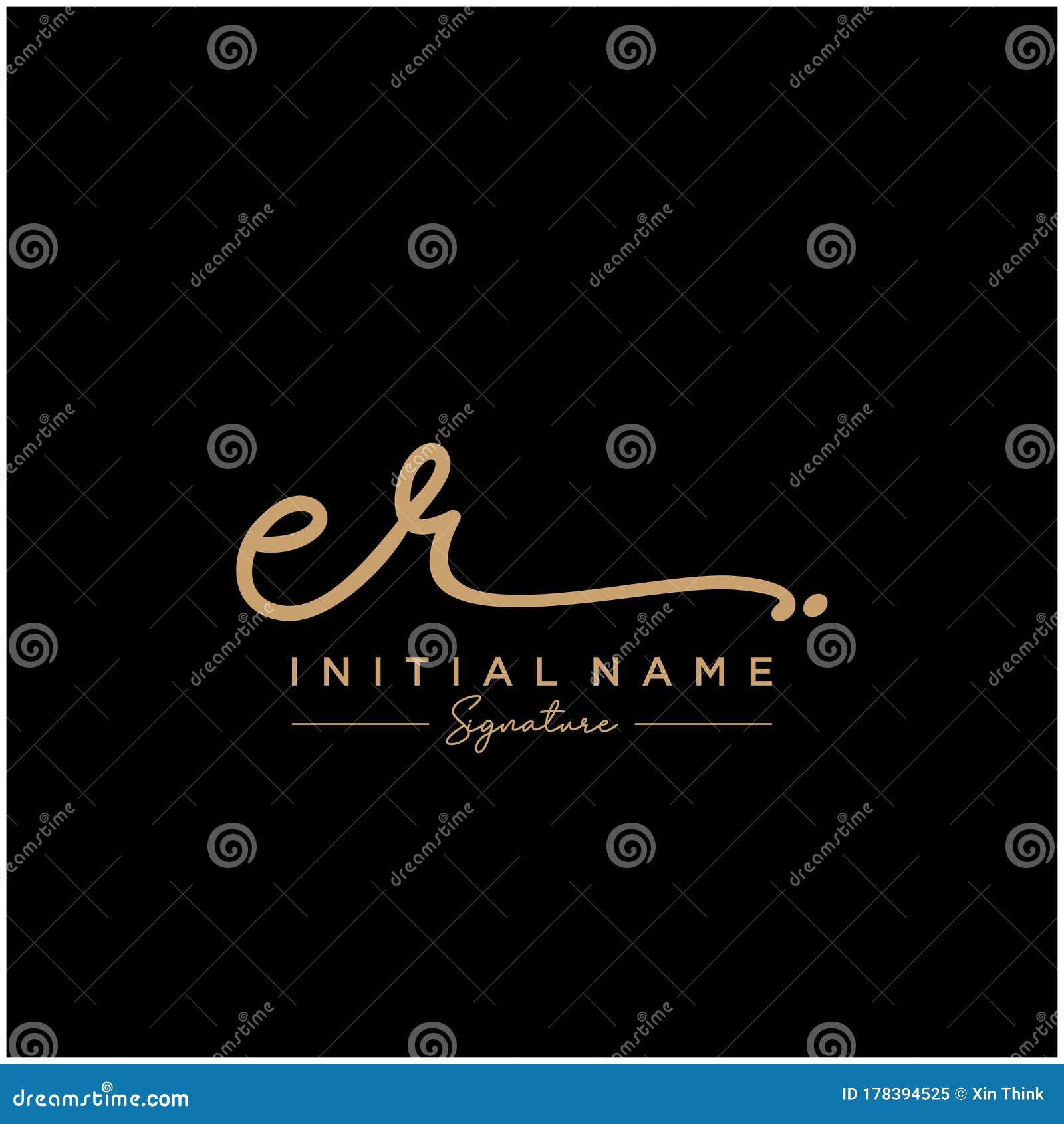 Letter ER Signature Logo Template Vector Stock Vector - Illustration of ...