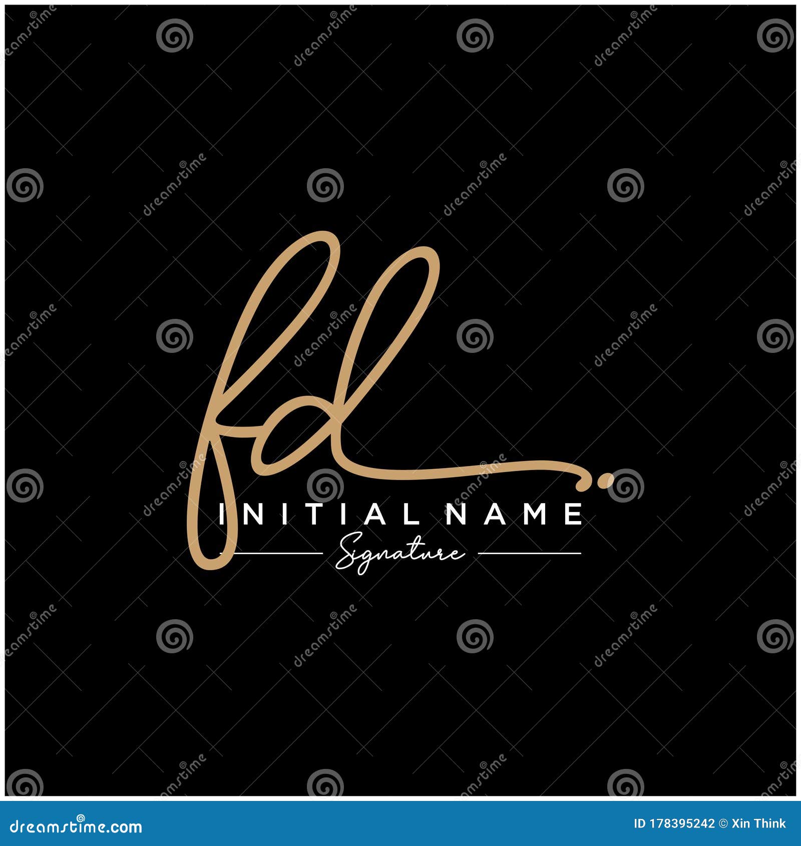 Letter FD Signature Logo Template Vector Stock Vector - Illustration of ...