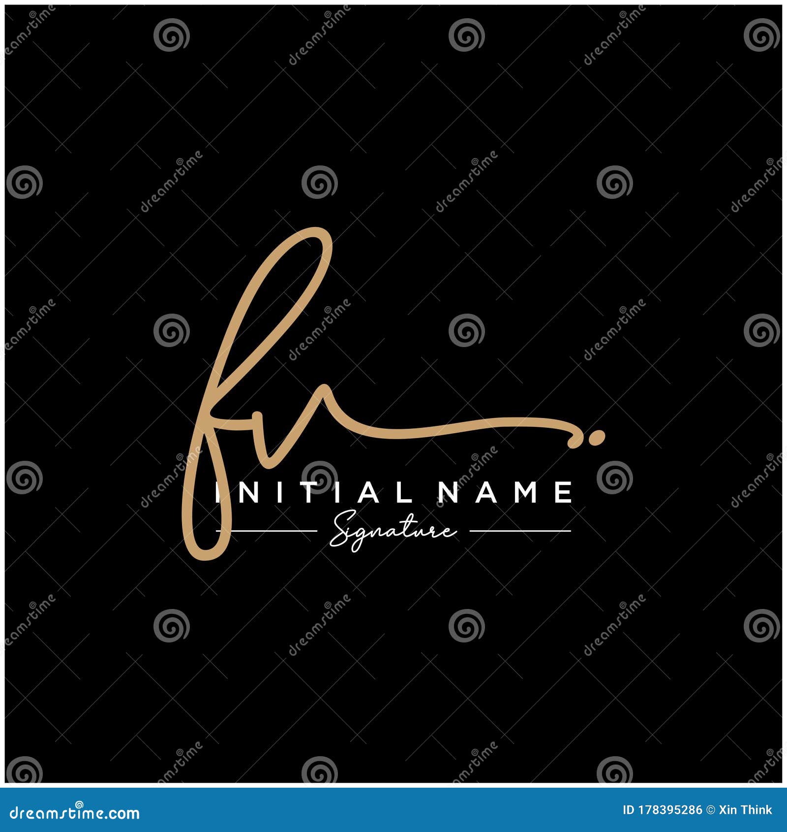 Letter FV Signature Logo Template Vector Stock Vector - Illustration of ...