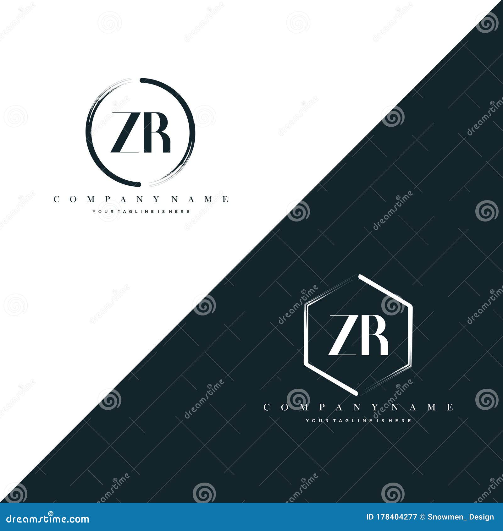 Letter ZR Initial Logo Vector with Colorful Stock Vector - Illustration ...