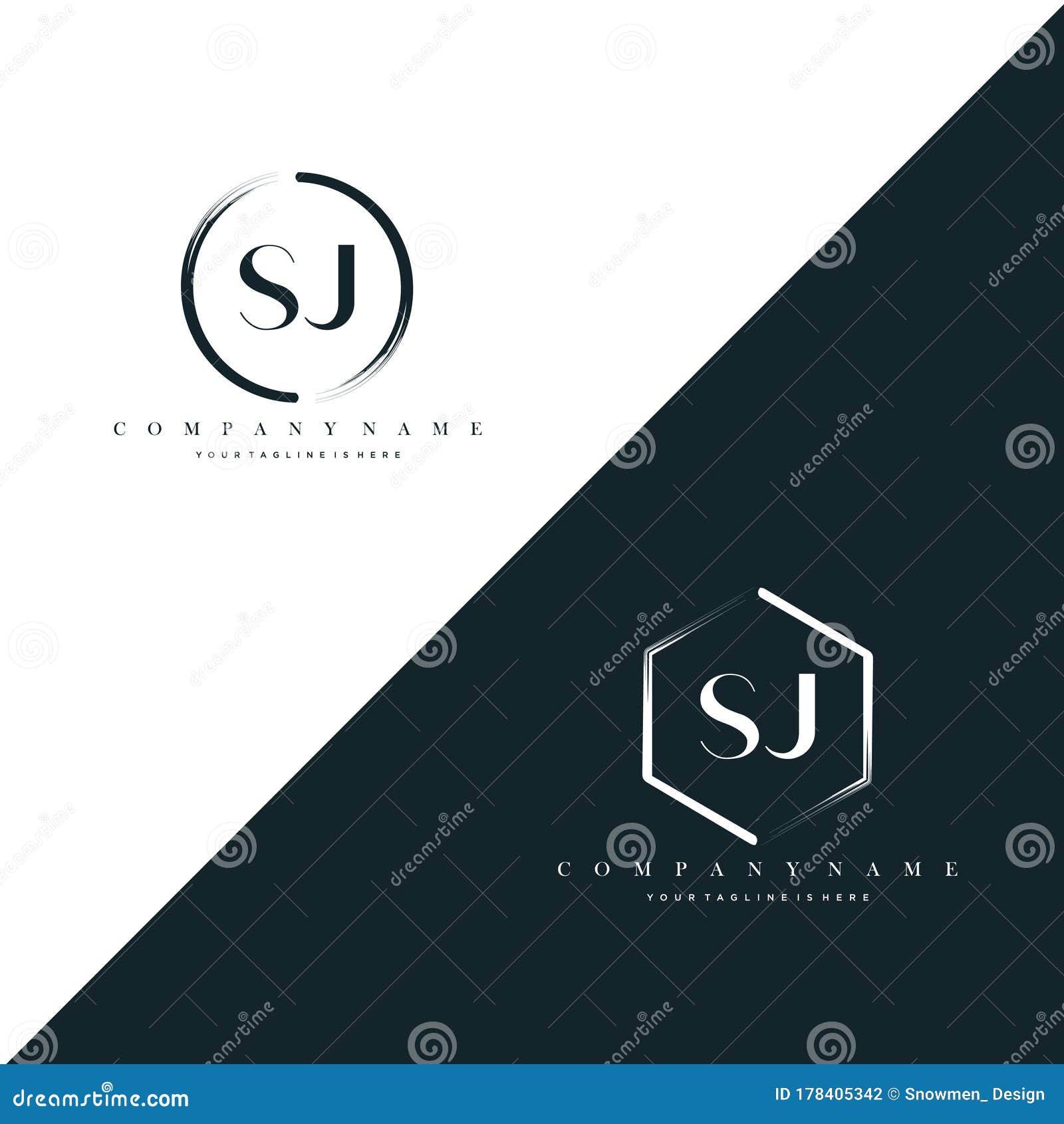 Letter SJ Initial Logo Vector with Colorful Stock Vector - Illustration ...