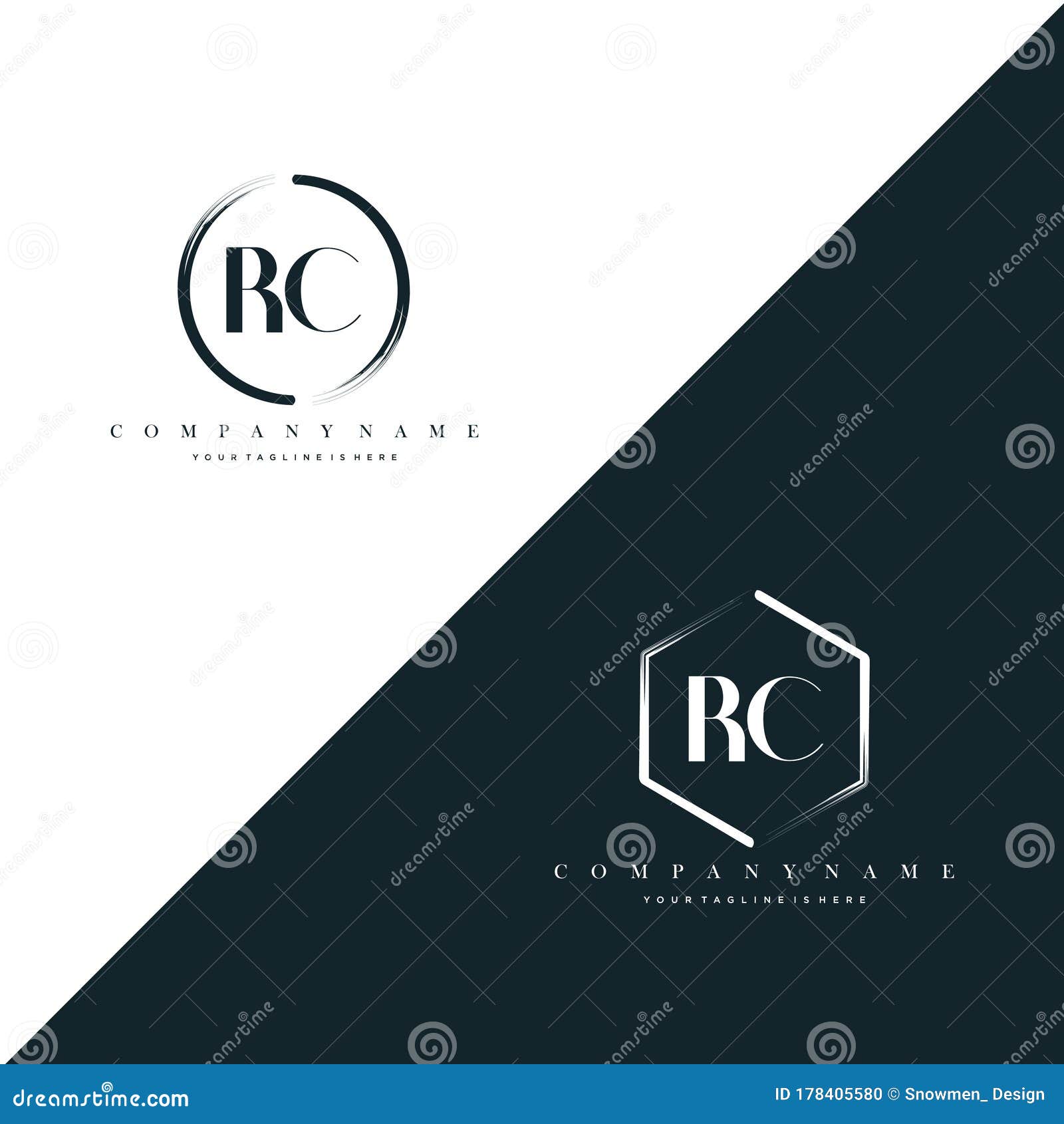 Letter RC Initial Logo Vector with Colorful Stock Vector - Illustration ...