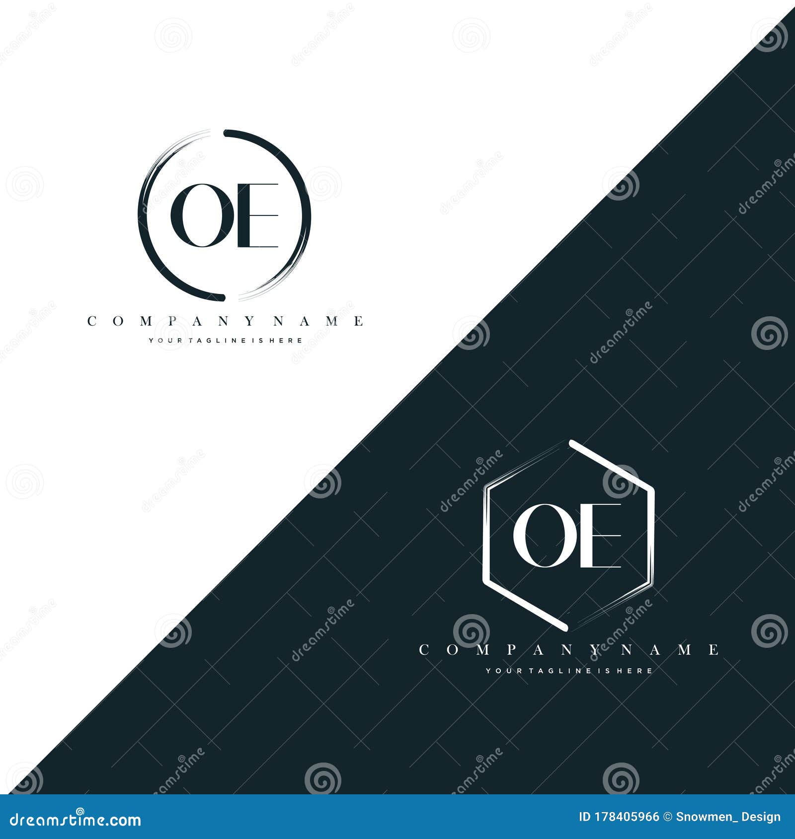 Letter OE Initial Logo Vector with Colorful Stock Vector - Illustration ...