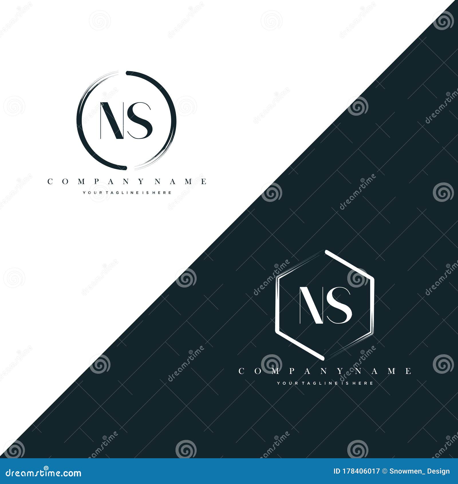 Letter NS Initial Logo Vector with Colorful Stock Vector - Illustration ...