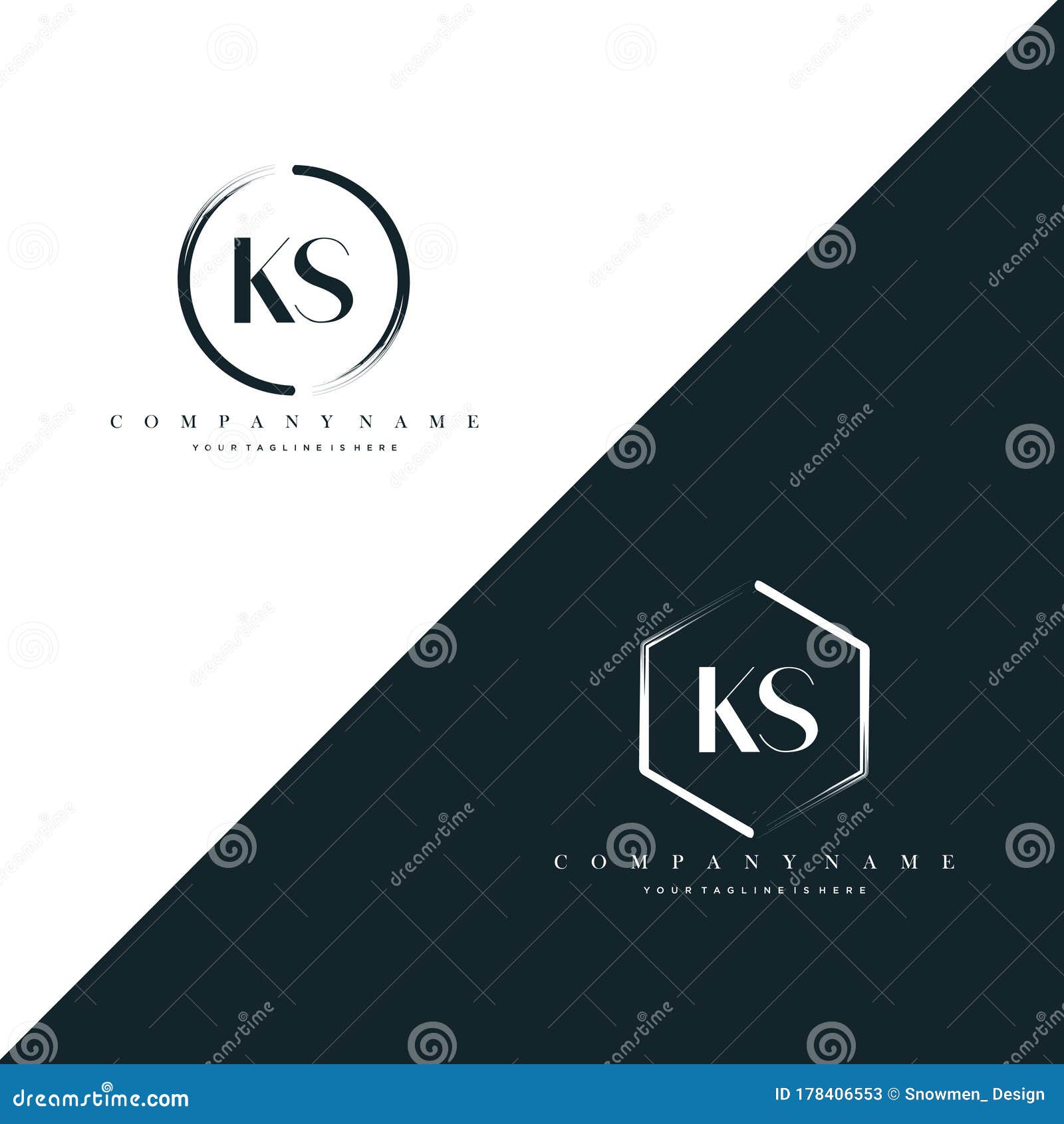 Letter KS Initial Logo Vector with Colorful Stock Vector - Illustration ...