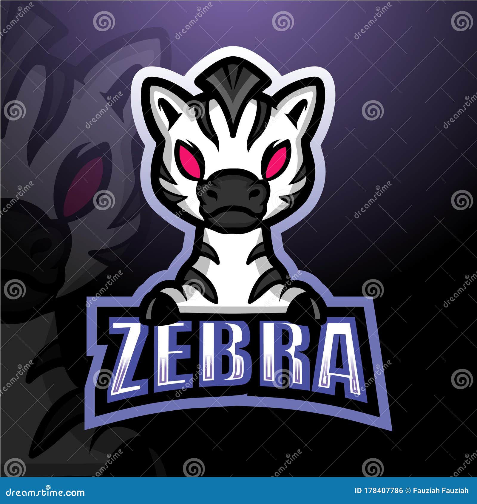 Zebra Mascot Esport Logo Design Stock Vector - Illustration of beast ...