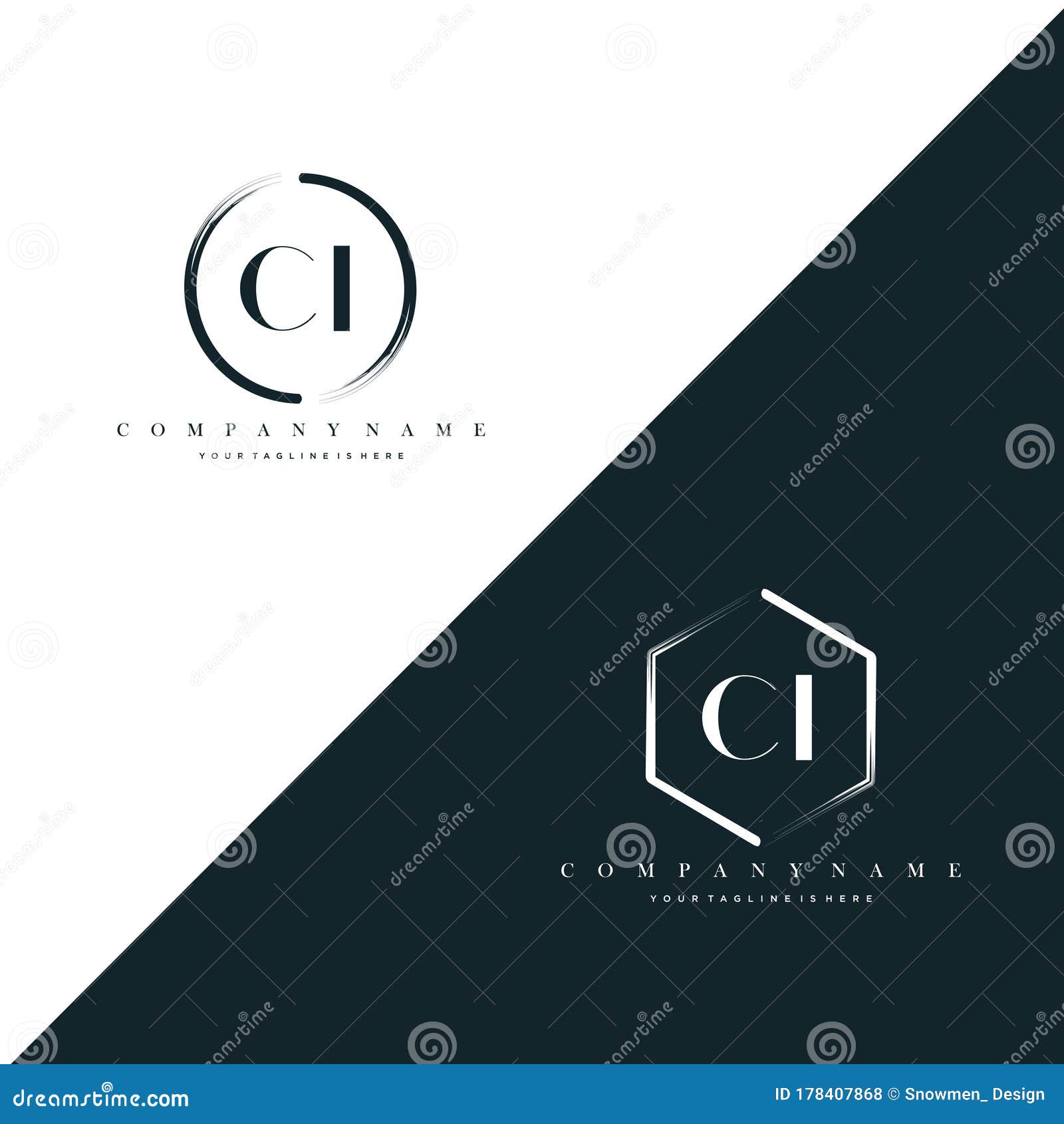 Letter CI Initial Logo Vector with Colorful Stock Vector - Illustration ...