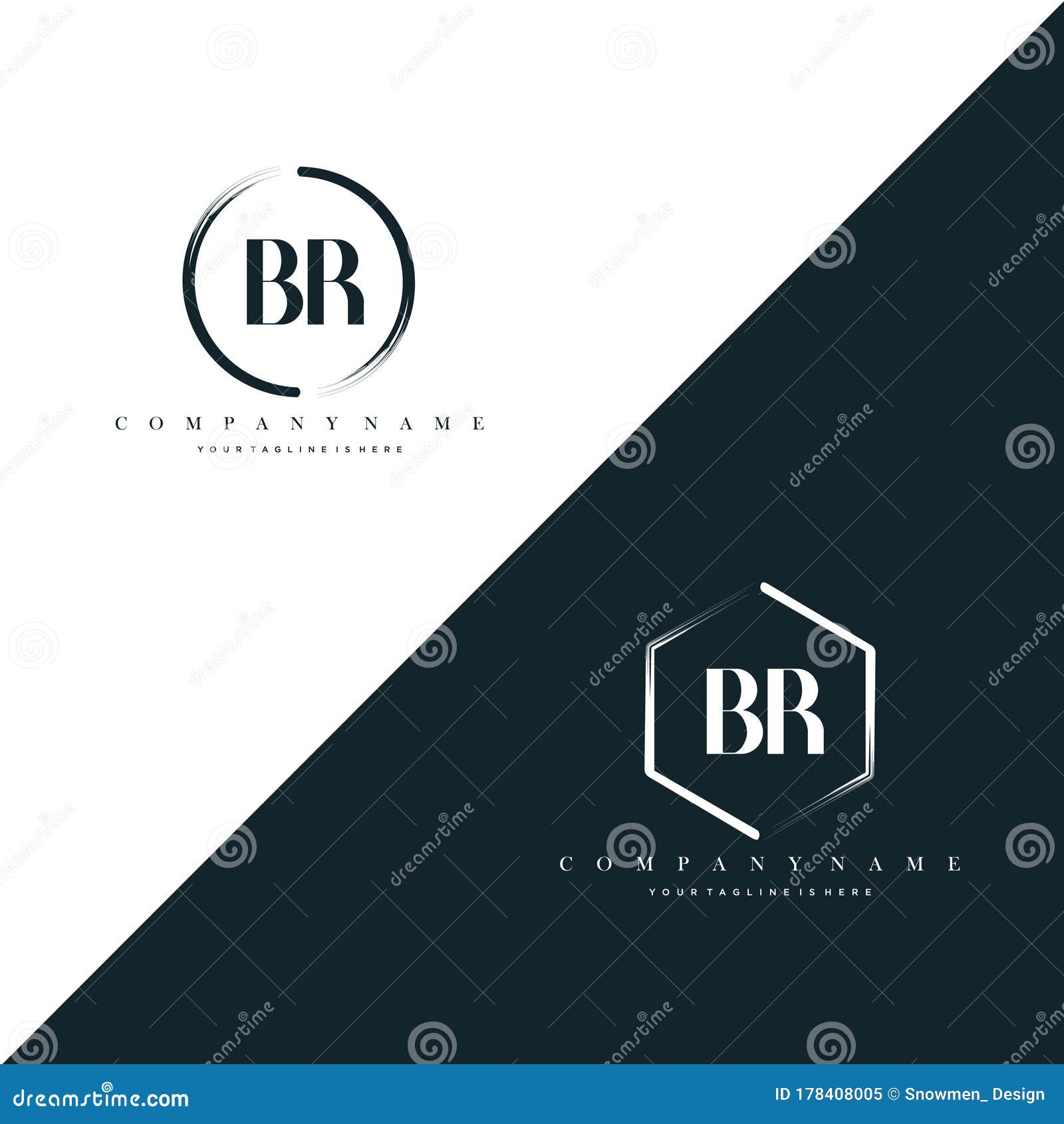 Letter BR Initial Logo Vector with Colorful Stock Vector - Illustration ...