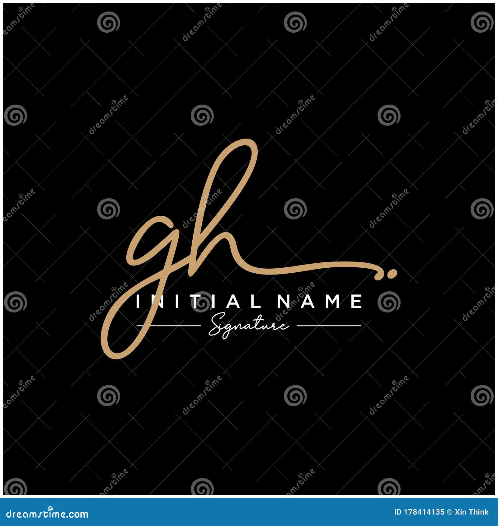 Letter GH Signature Logo Template Vector Stock Vector - Illustration of ...