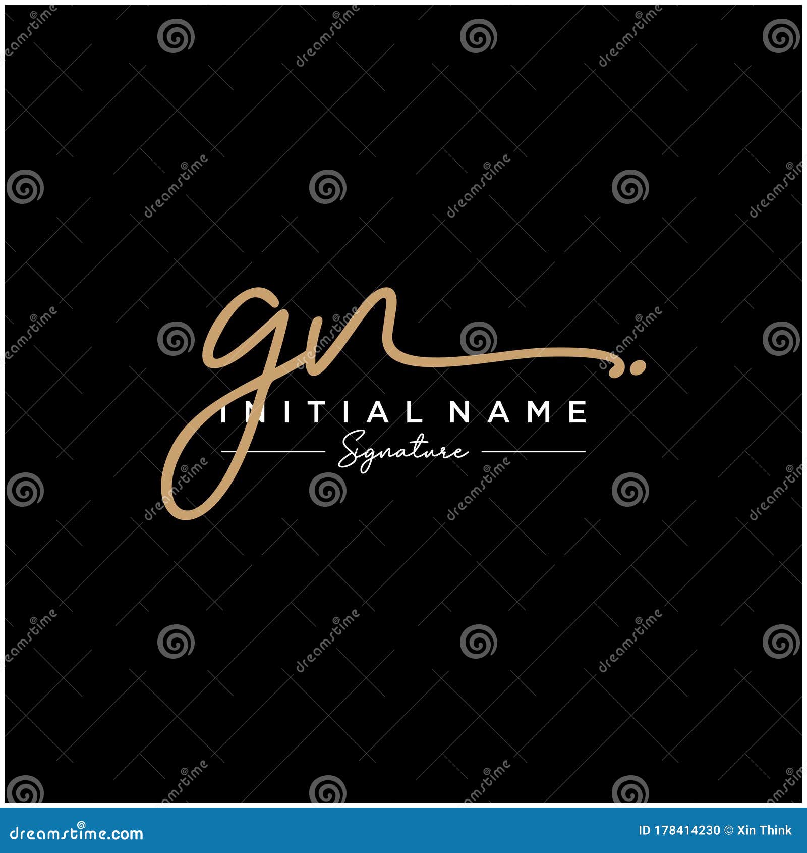 Letter GN Signature Logo Template Vector Stock Vector - Illustration of ...