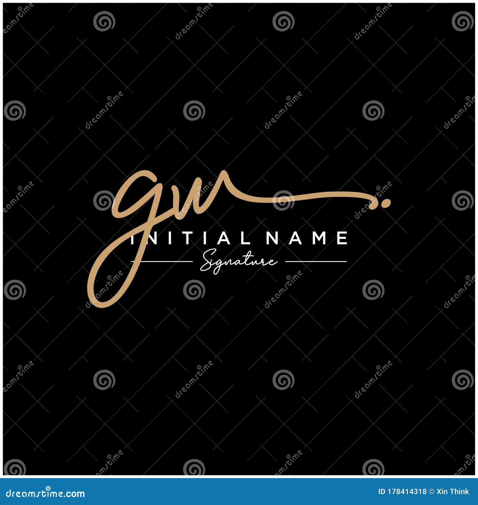 Letter GW Signature Logo Template Vector Stock Vector - Illustration of ...