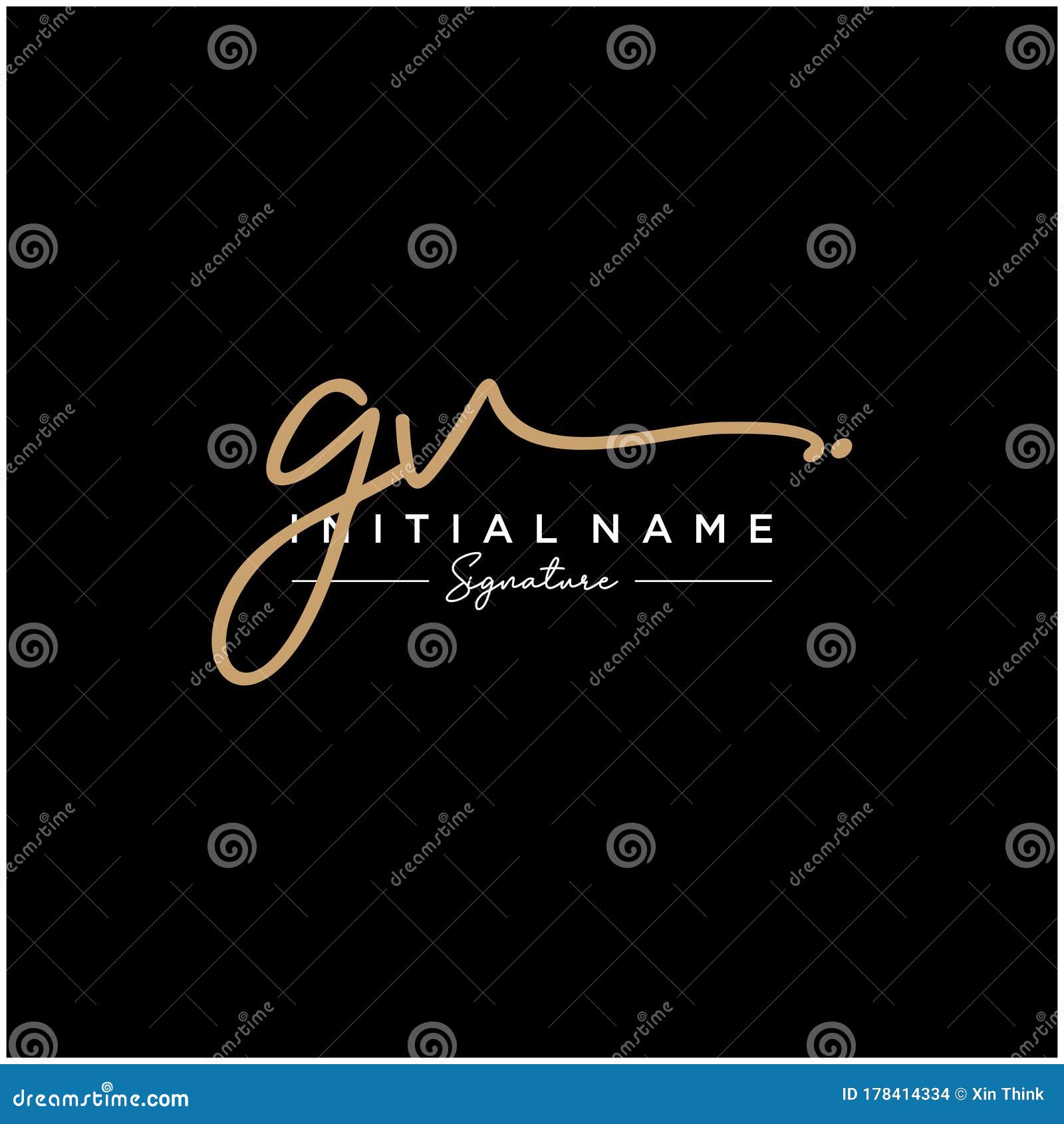 Letter GV Signature Logo Template Vector Stock Vector - Illustration of ...