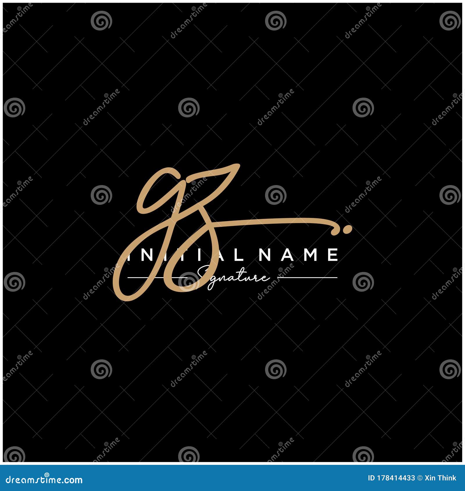 Letter GZ Signature Logo Template Vector Stock Vector - Illustration of ...